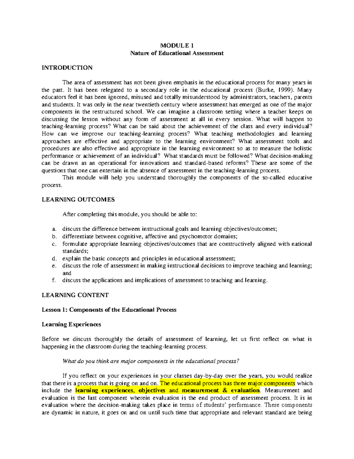 Module-1-Nature-of-Educational-Assessment - MODULE 1 Nature of ...