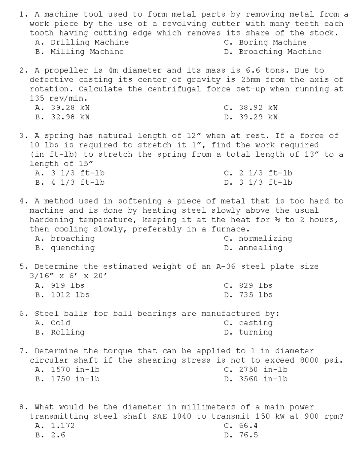 Pdfcoffee - Mechanical engineering - A machine tool used to form metal ...
