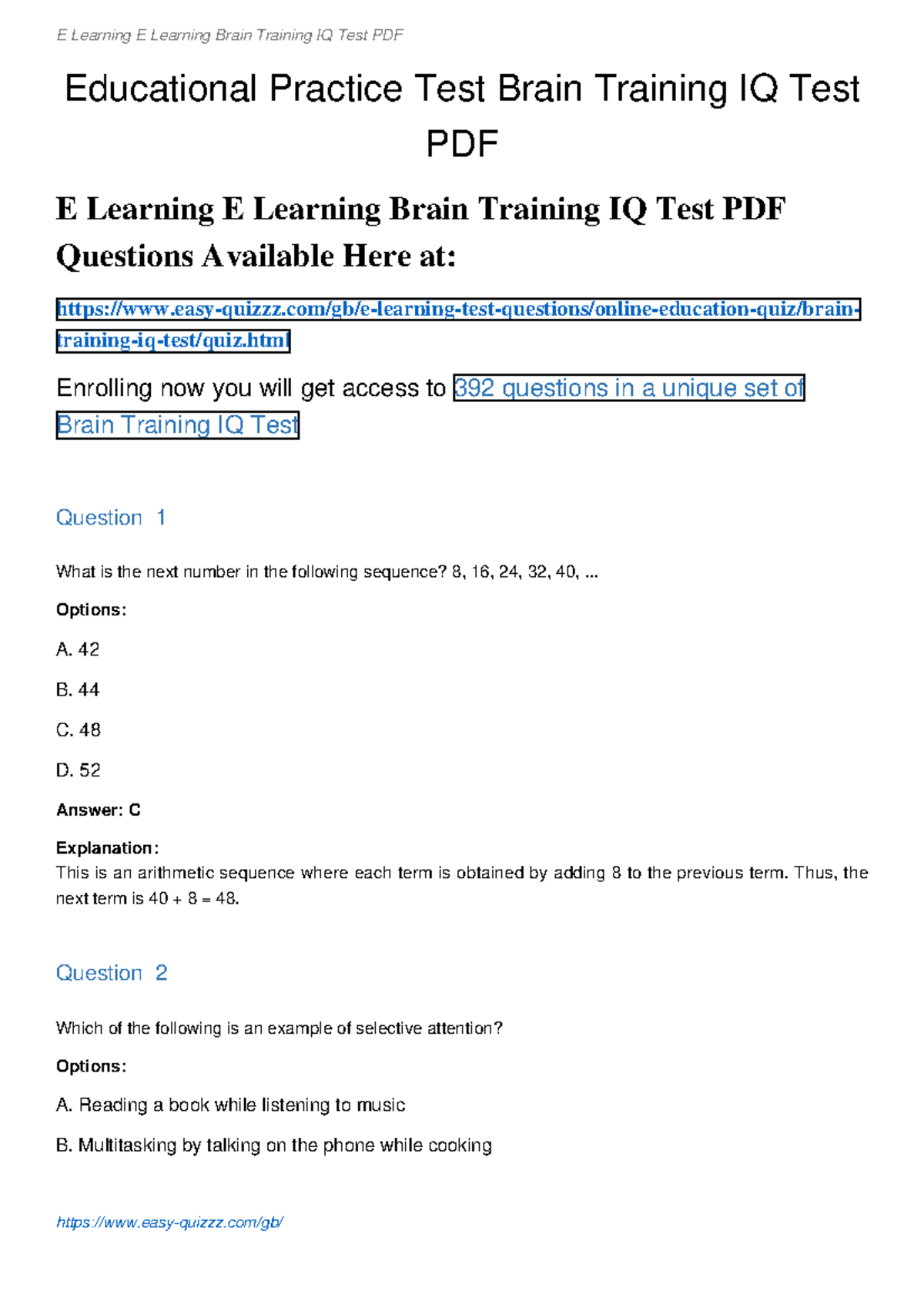 Brain training iq test - Good - Educational Practice Test Brain ...