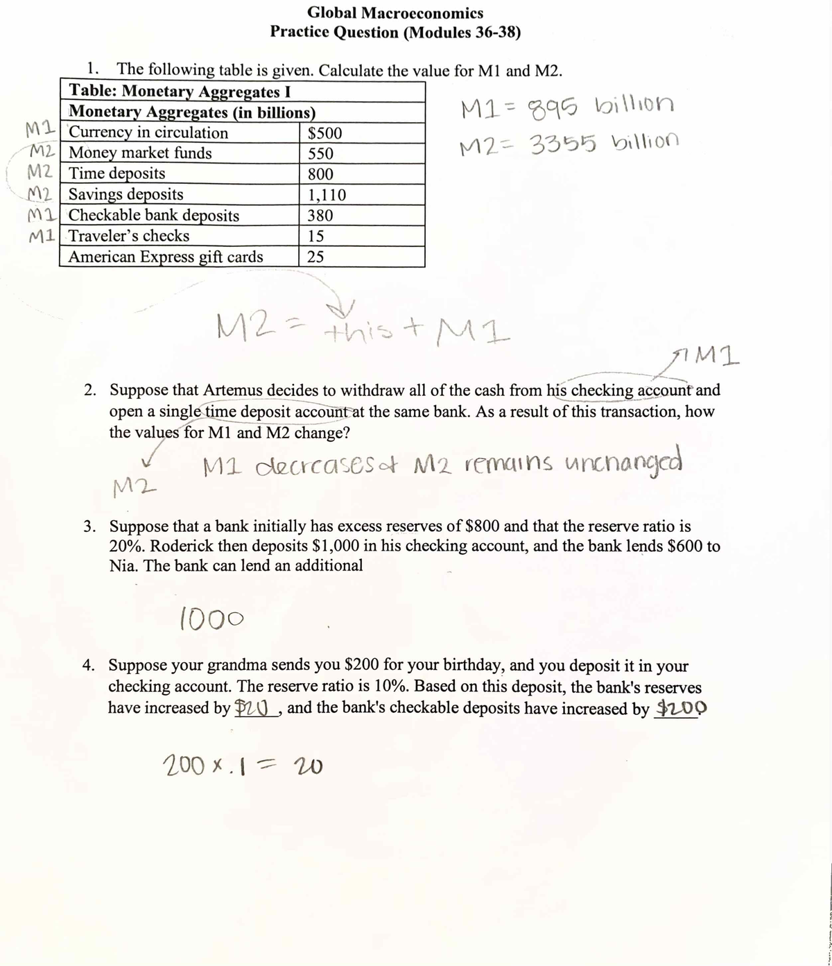 Final Exam Practice Problems - Global Macroeconomics Practice Question ...