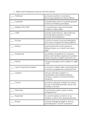 ANSC EXAM 2 Study Guide 1 - Follicular atresia is the breakdown of the ...