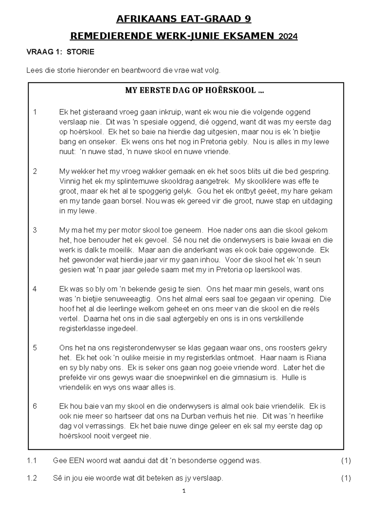 Remedierende WERK Grade 9-JUNE 2024 - AFRIKAANS EAT-GRAAD 9 ...