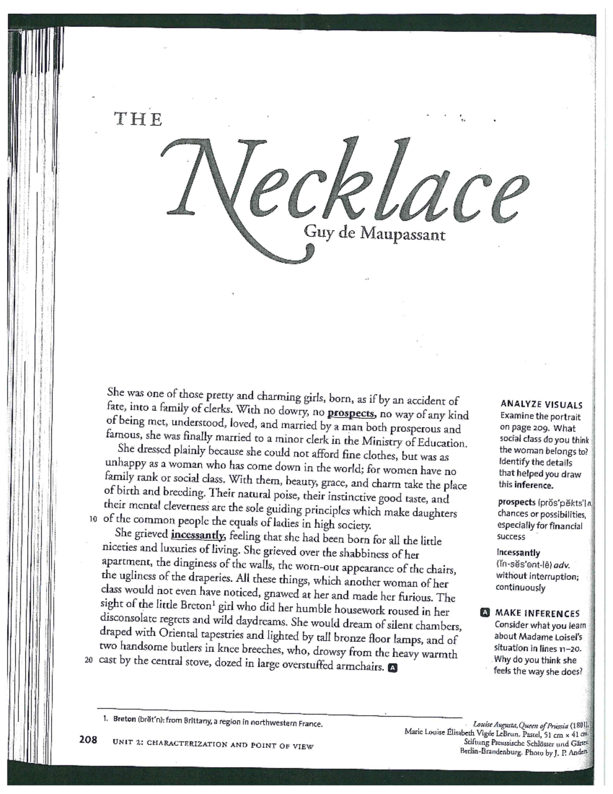 The Necklace Text - Bs ,bba Bsit - Studocu