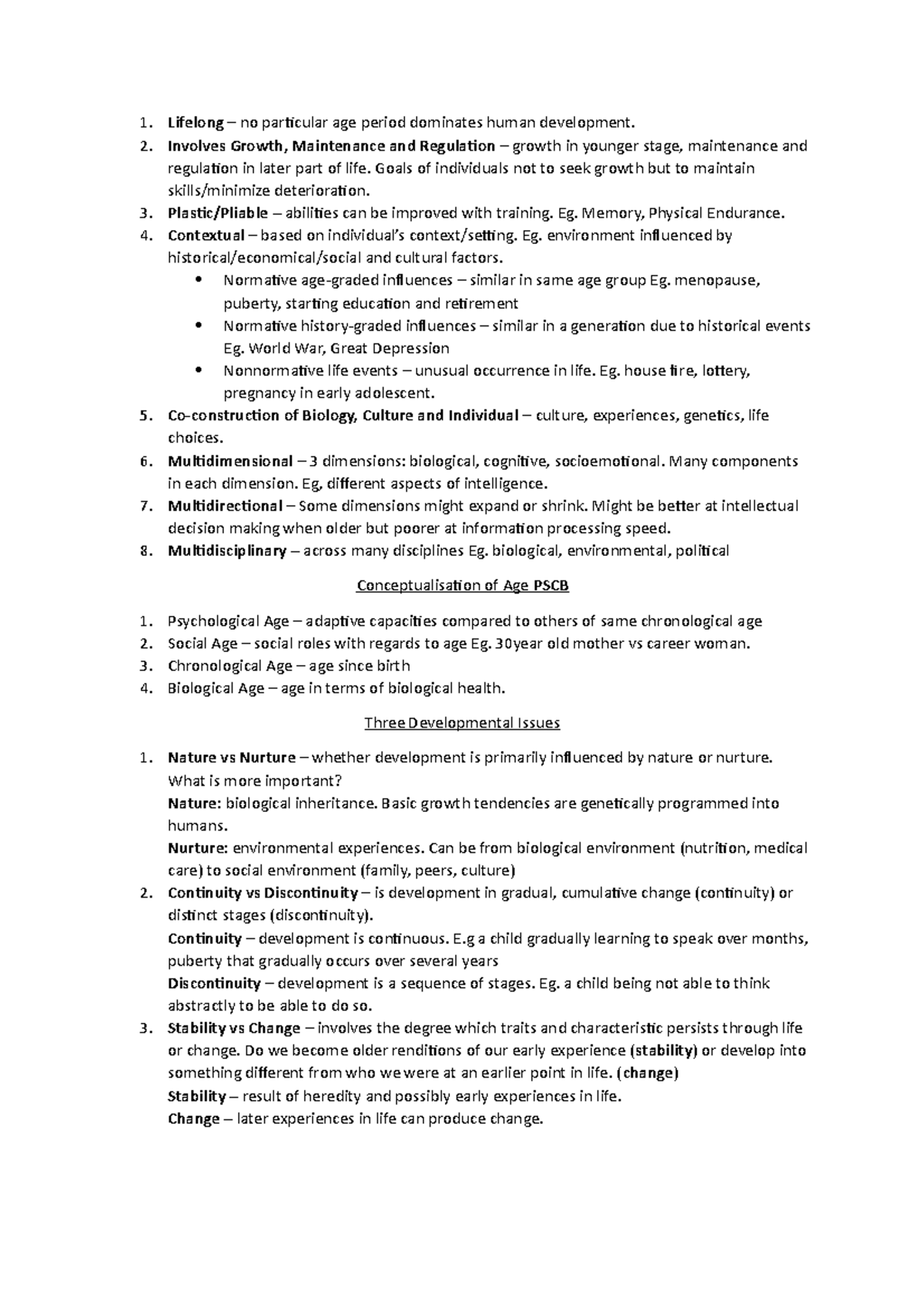 Lifelong swk104 - Lecture notes 1 - Lifelong – no paricular age period ...