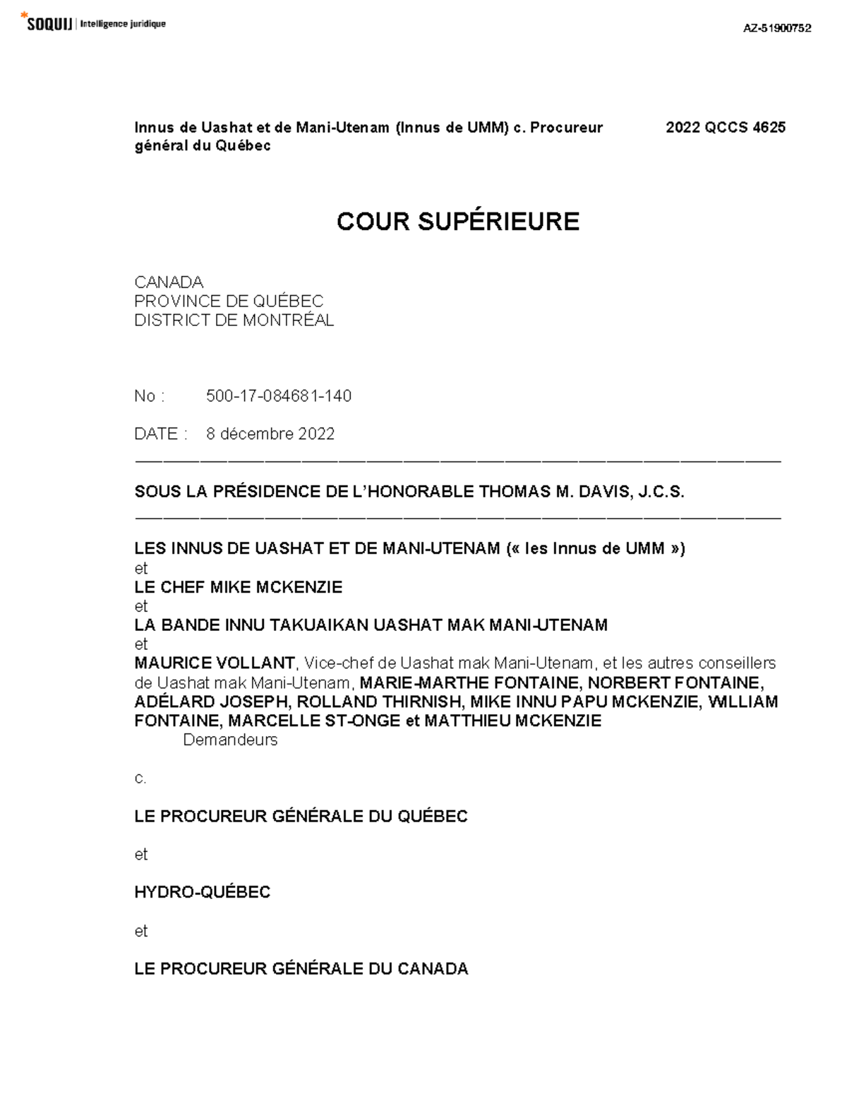 Innus TI - Innus de Uashat et de Mani-Utenam (Innus de UMM) c ...