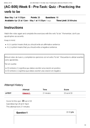Quiz - dgfgh - Ingles I - Studocu
