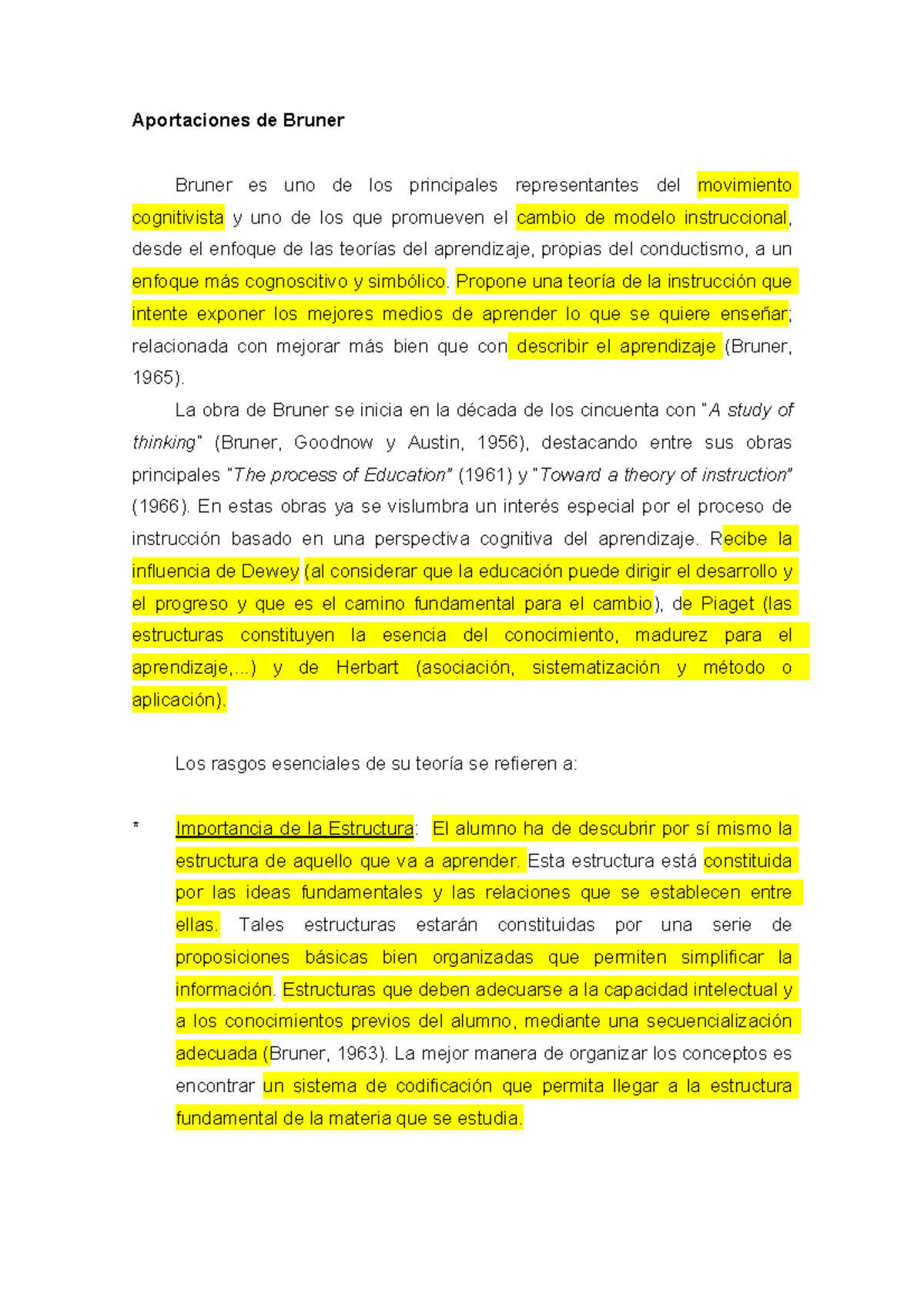 1. Aportaciones de Bruner - Aportaciones de Bruner Bruner es uno de los ...