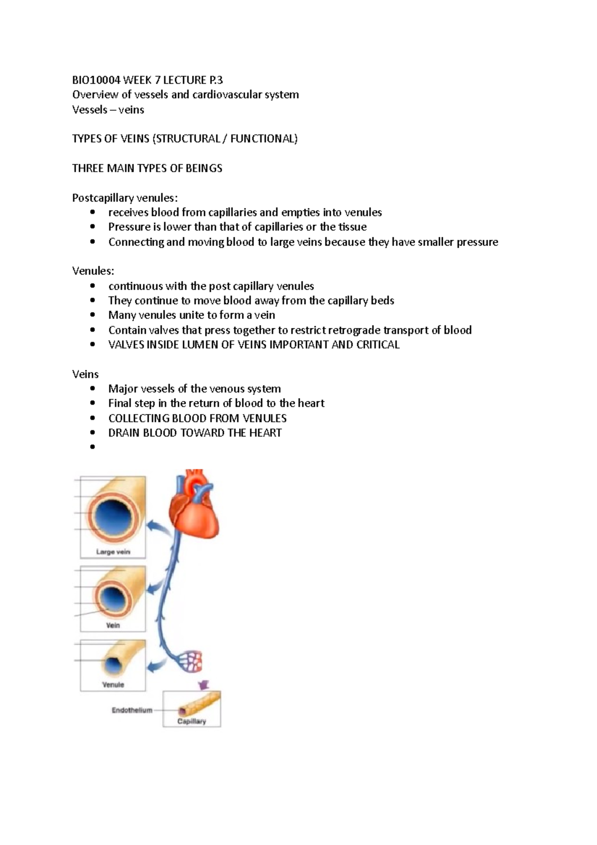 WEEK 7 Lecture P3 - Notes - BIO10004 WEEK 7 LECTURE P. Overview of ...