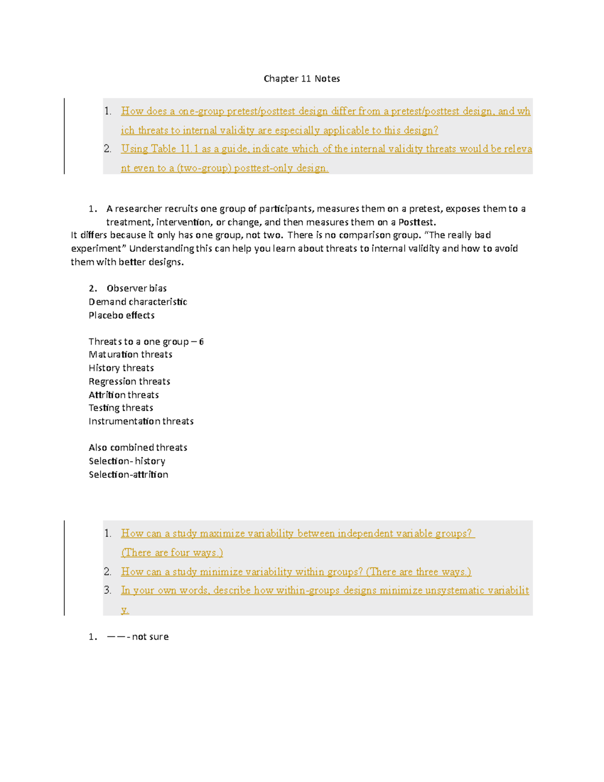 Chapter 11 - These are just copies of what the teacher provided us ...