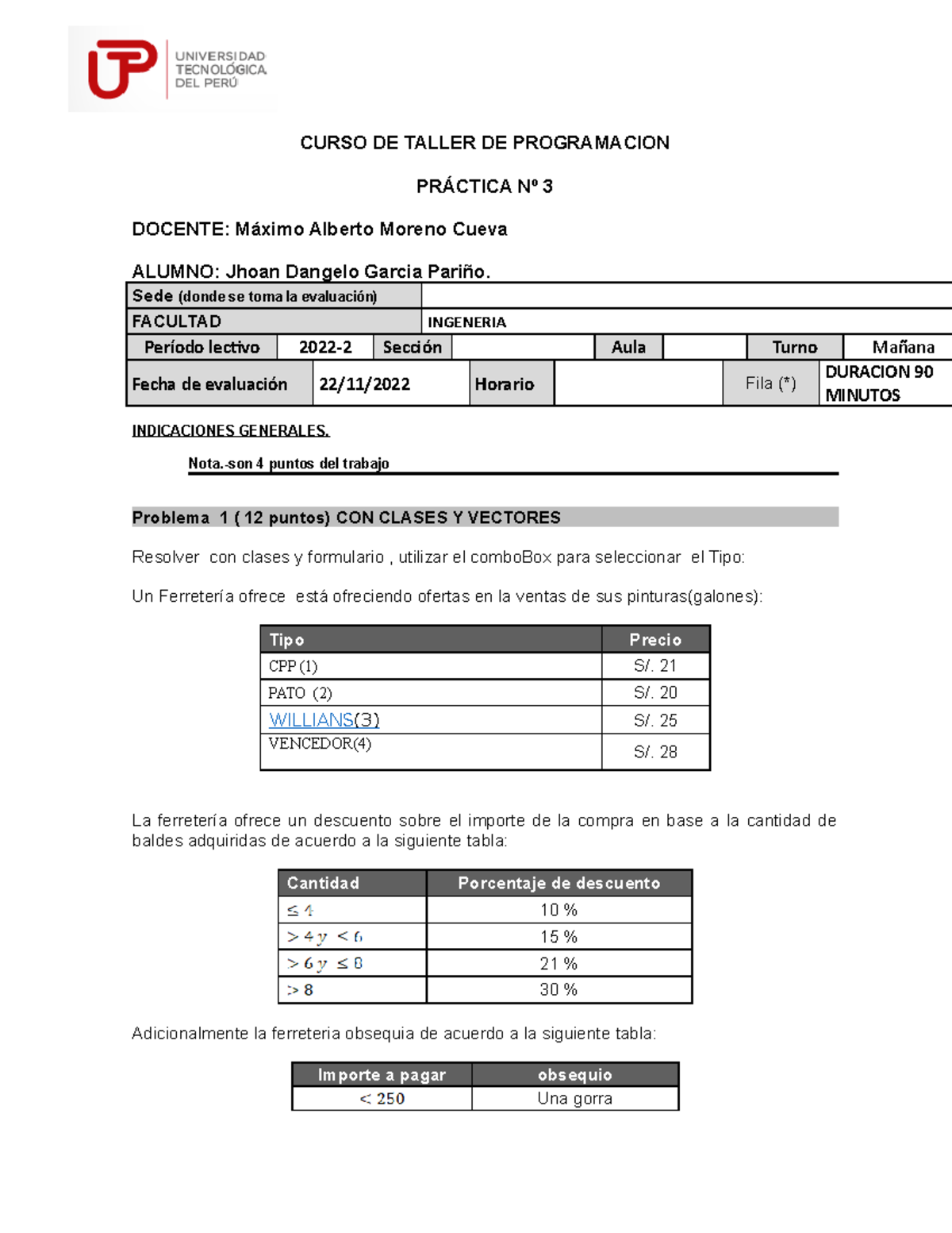 Practica 3 2022 - dfdfdf - CURSO DE TALLER DE PROGRAMACION PRÁCTICA Nº ...