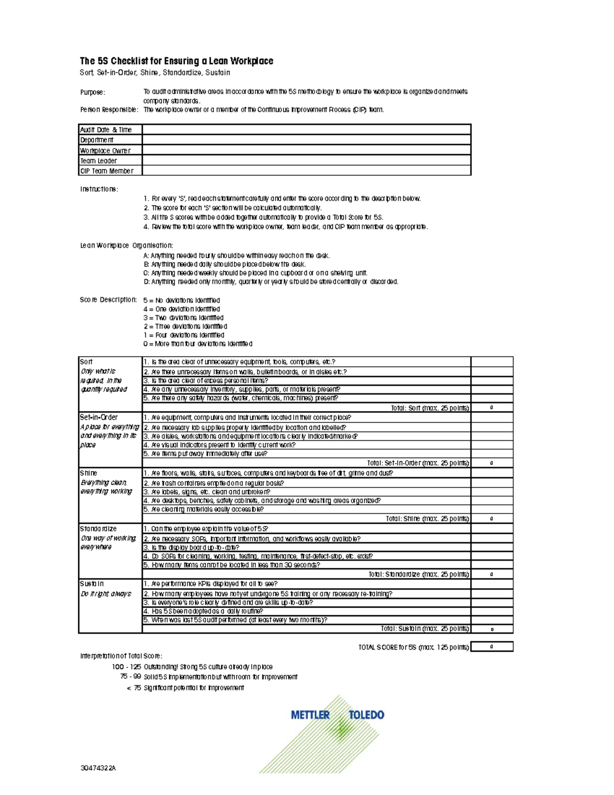 GU Lean 5S Audit EN - Book - The 5S Checklist for Ensuring a Lean Workplace Sort, Set-in-Order ...