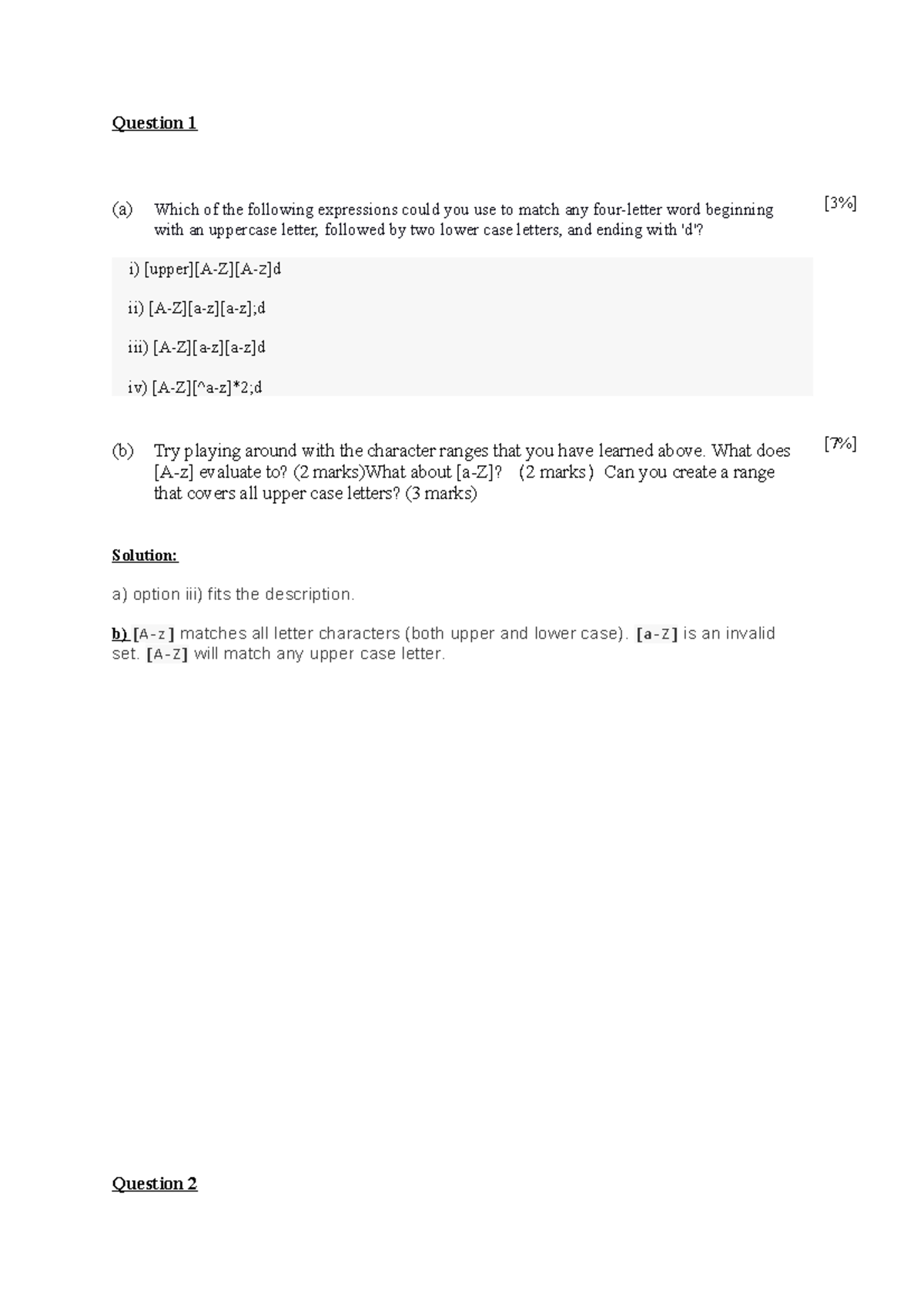 CE 314 2021 Exam Paper Resit solution - Question 1 (a) Which of the ...