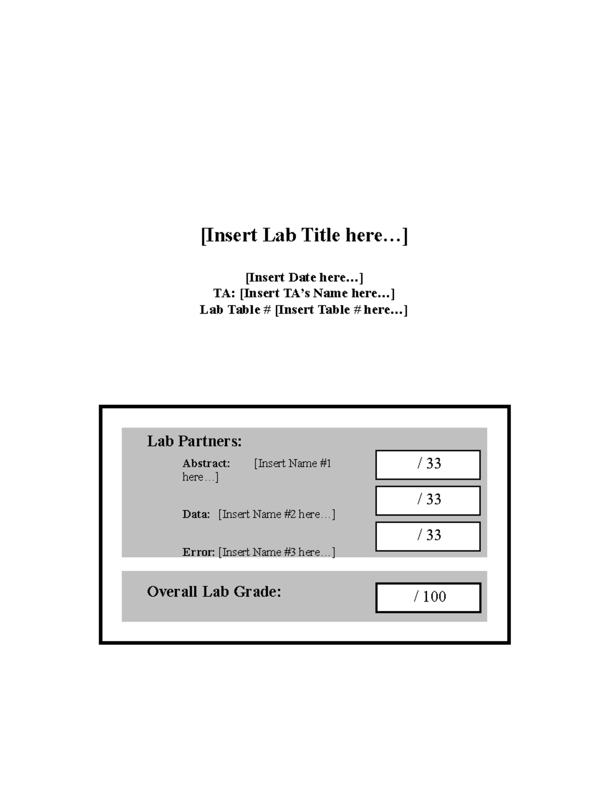Springstemplate - I AM A DOCTOR - [Insert Lab Title here...] [Insert ...