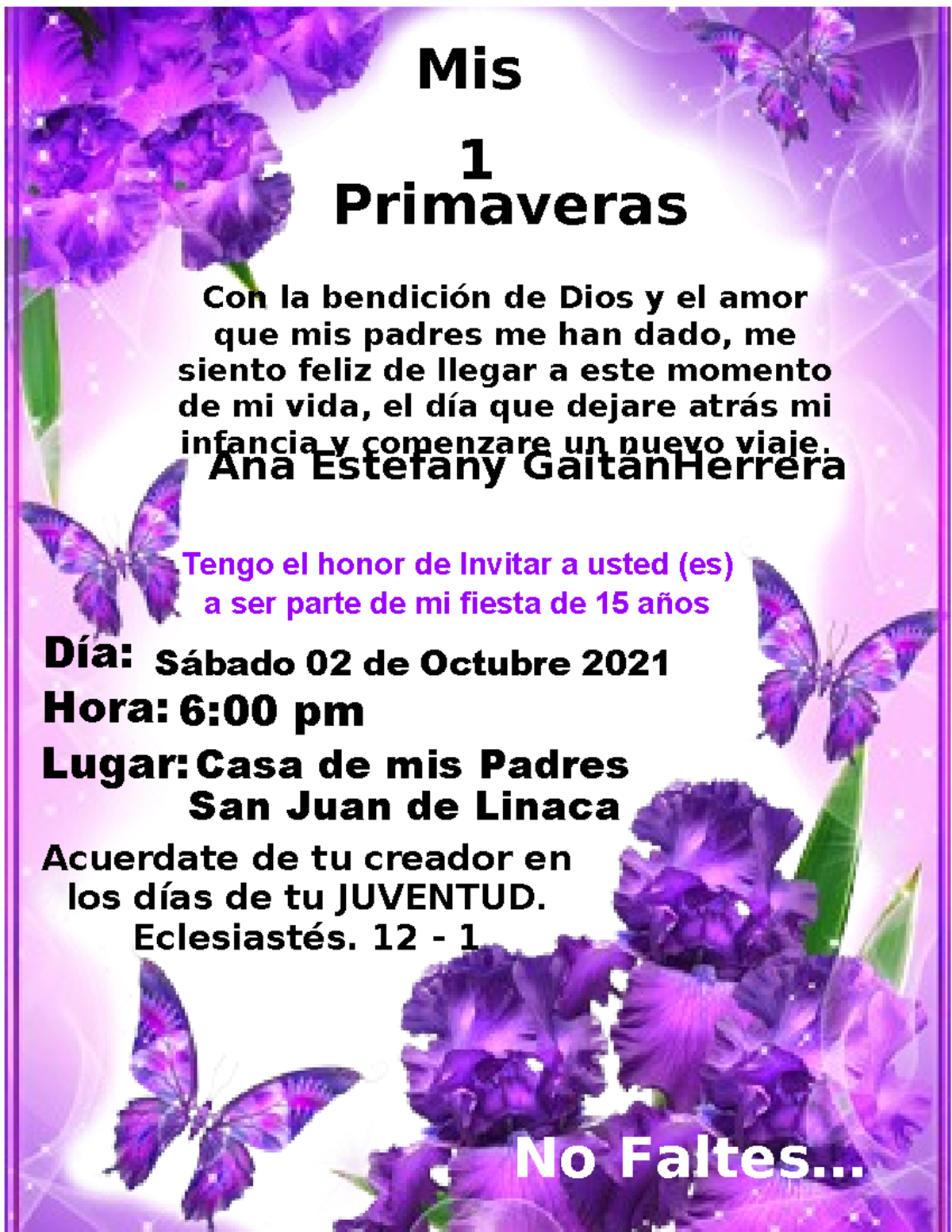 15 años invitacion - llllllllllllllllllllllllll - Mis Primaveras 1 Con ...