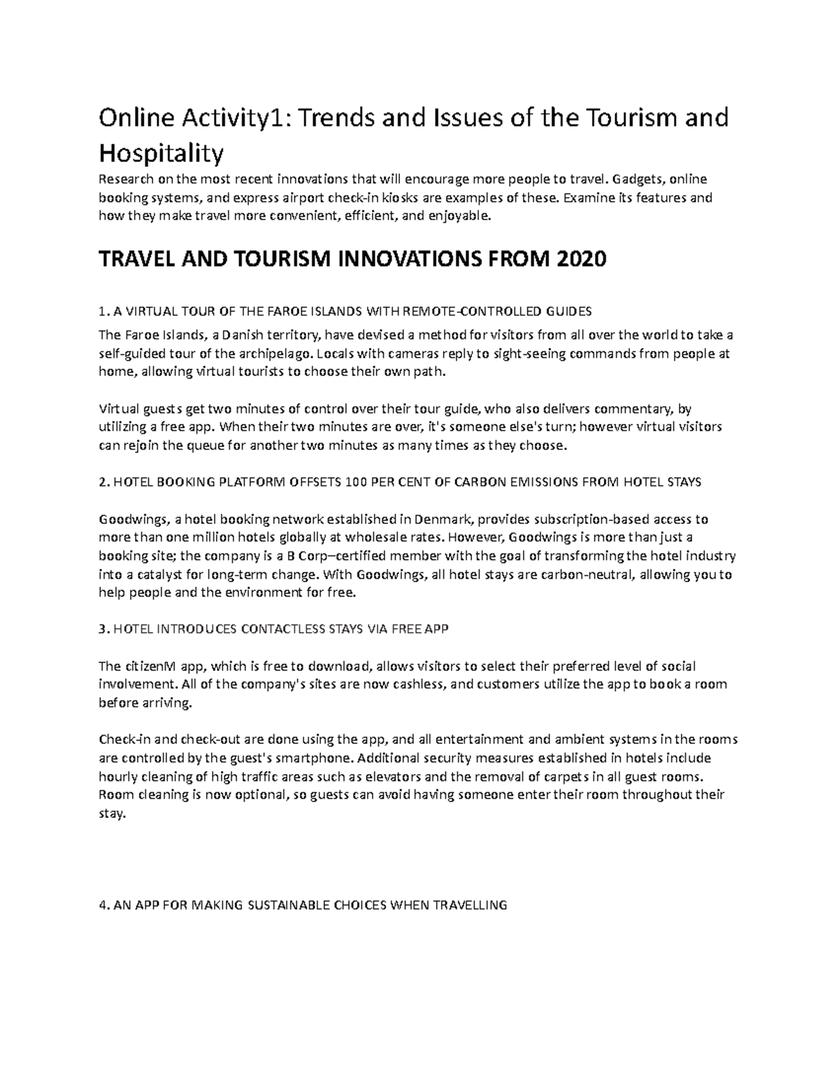 Trends and issues of the tourism - Gadgets, online booking systems, and ...