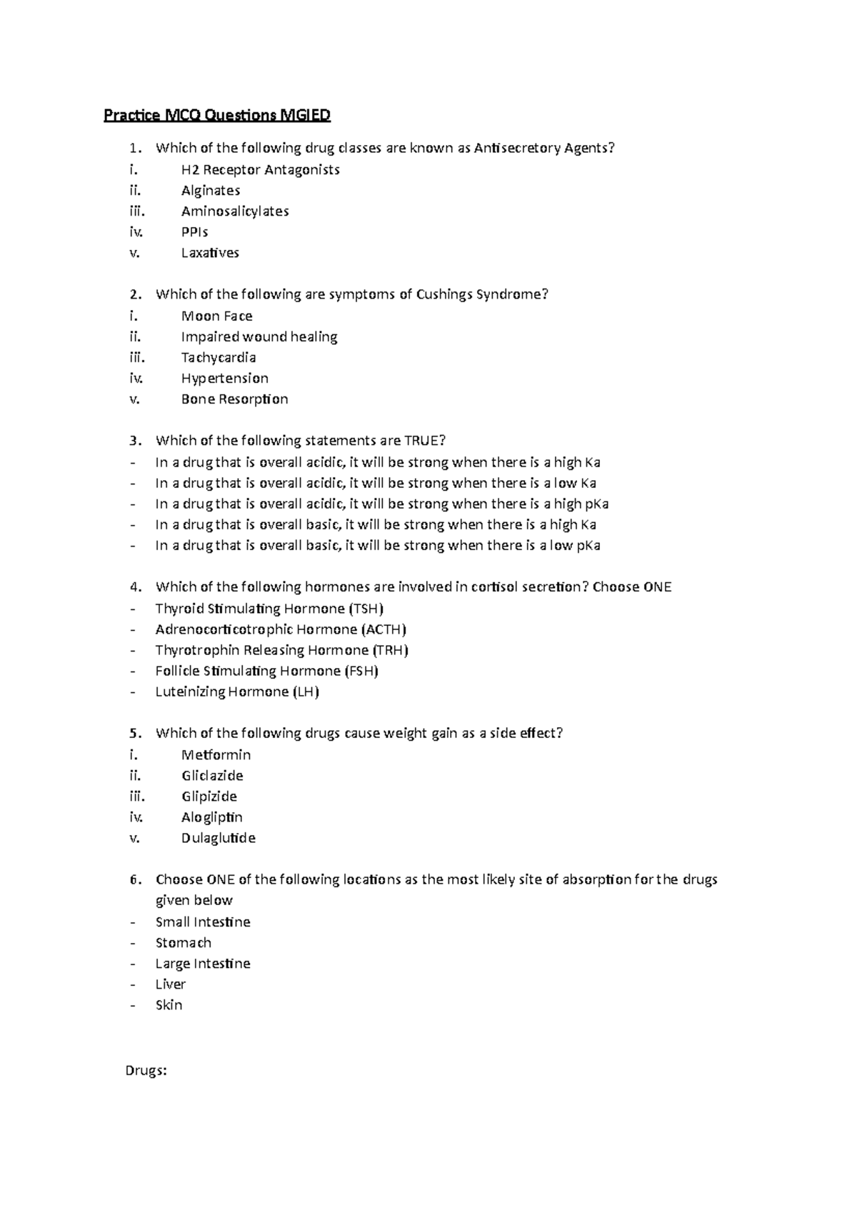 Practice MCQ Questions MP322 - Practice MCQ Questions MGIED Which of ...