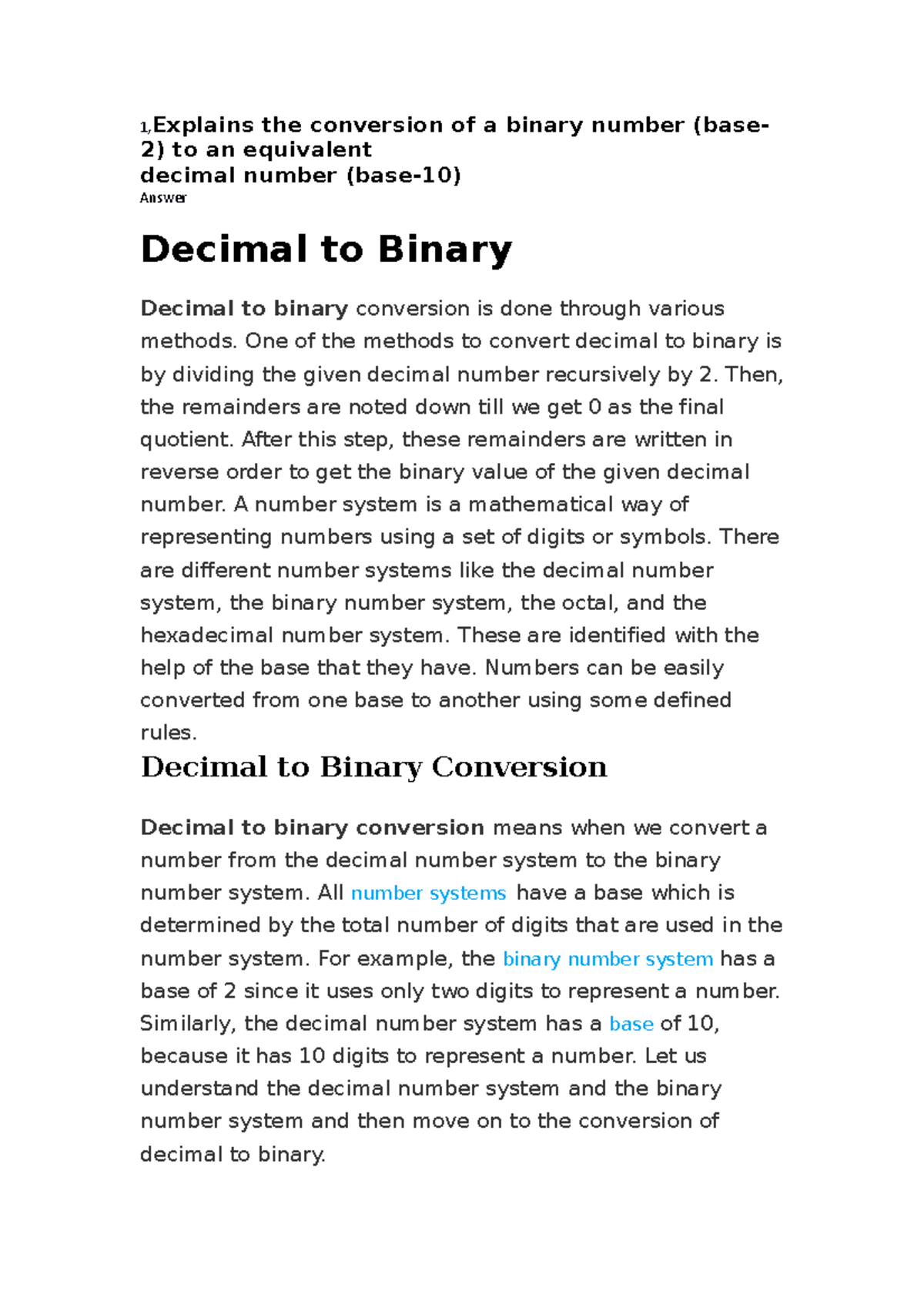 Ass - nice time - 1,Explains the conversion of a binary number (base- 2) to an equivalent ...