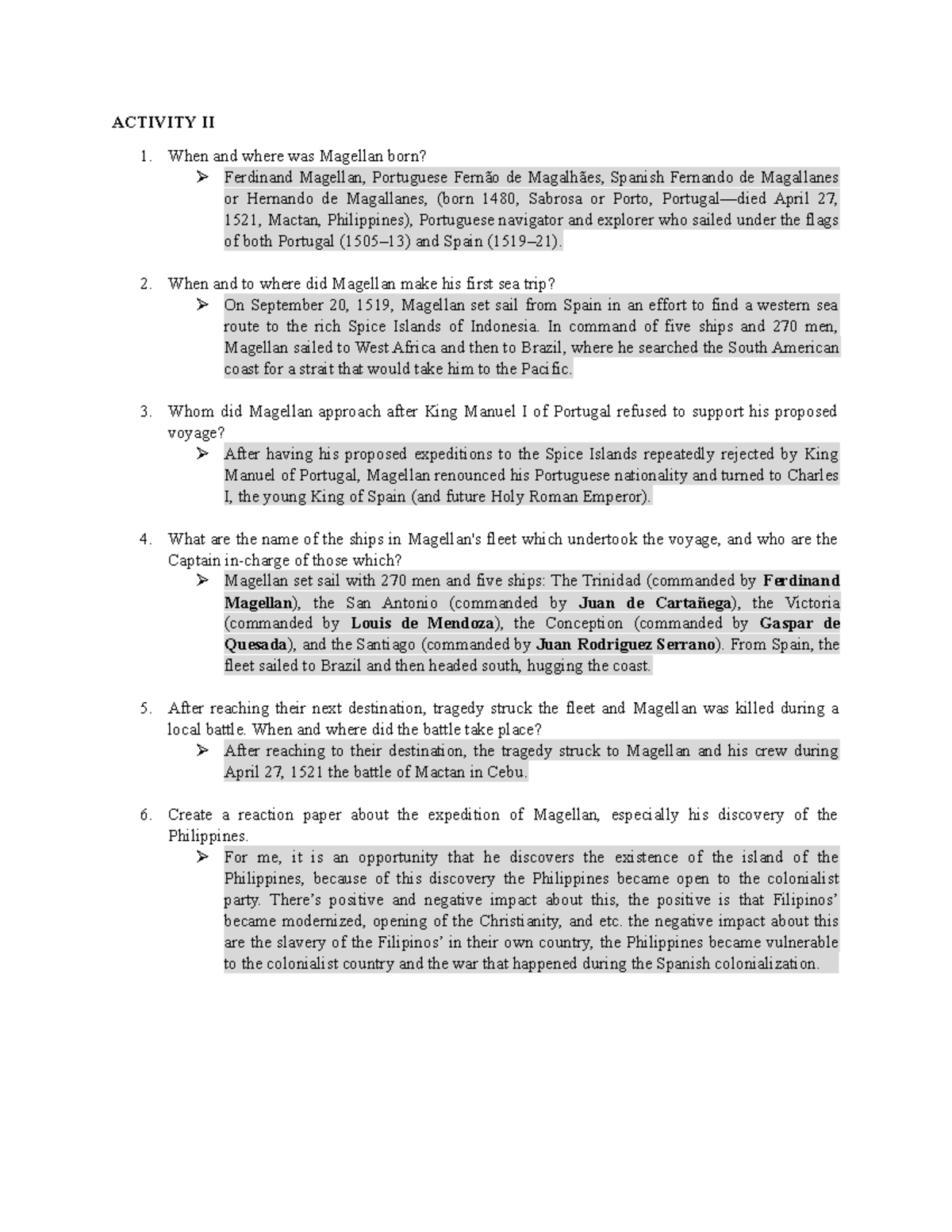 Activity II - This will really help students in any way so that they ...