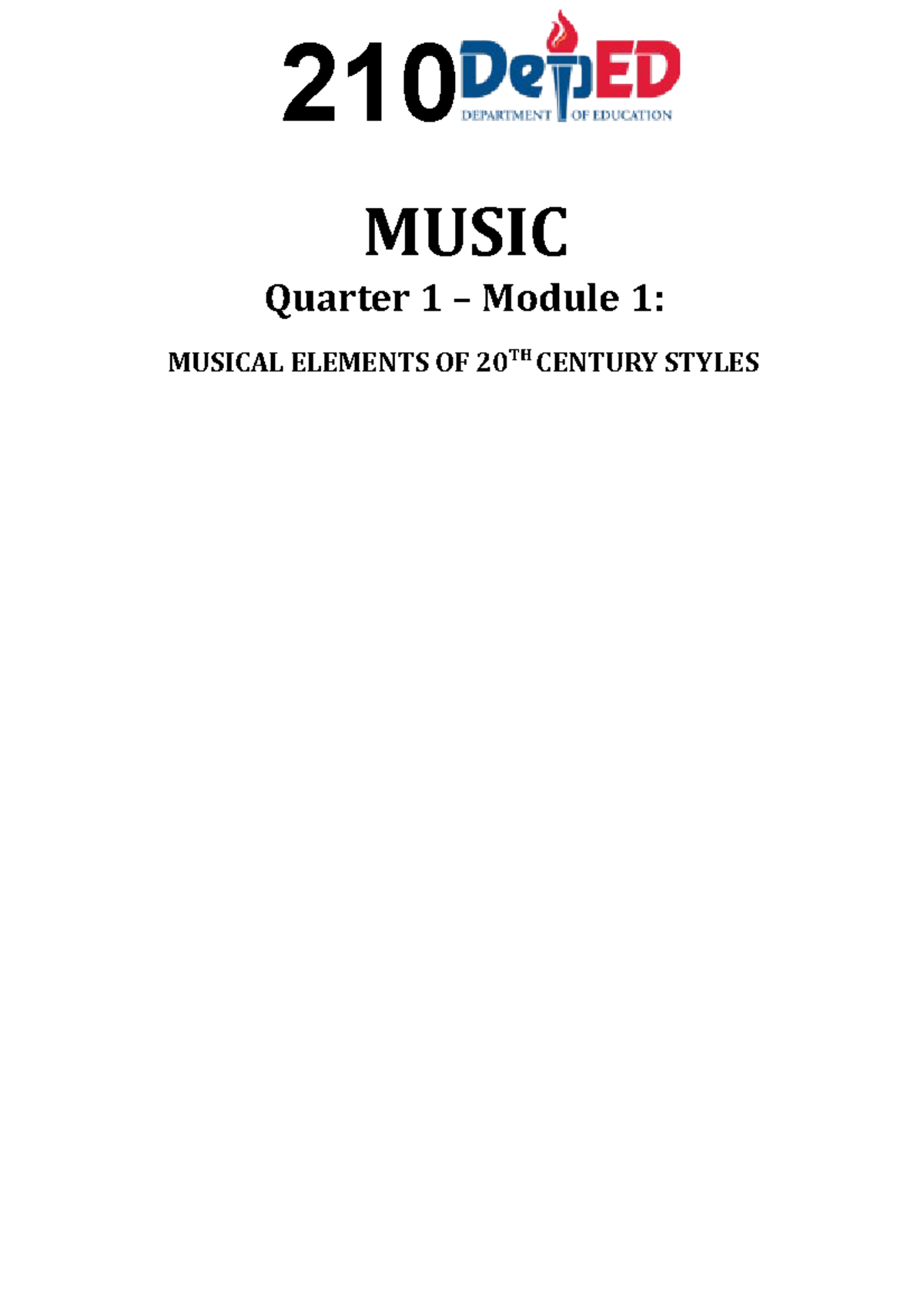 Music 10 - Quarter 1 - module 1 final - Copy - 210 MUSIC Quarter 1 ...