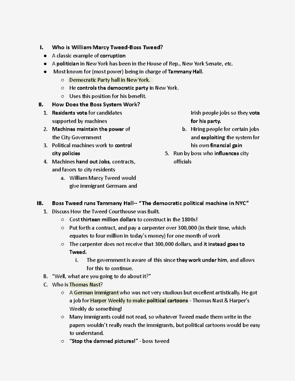 U.S - Boss Tweed vs Thomas Nast - I. Who is William Marcy Tweed-Boss ...