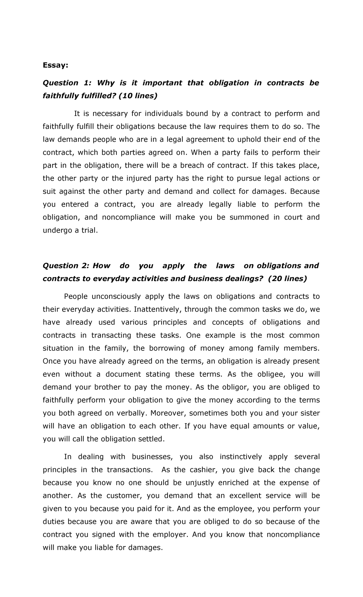 CPA 211-Assessment #2 - Obligations - Essay: Question 1: Why is it ...