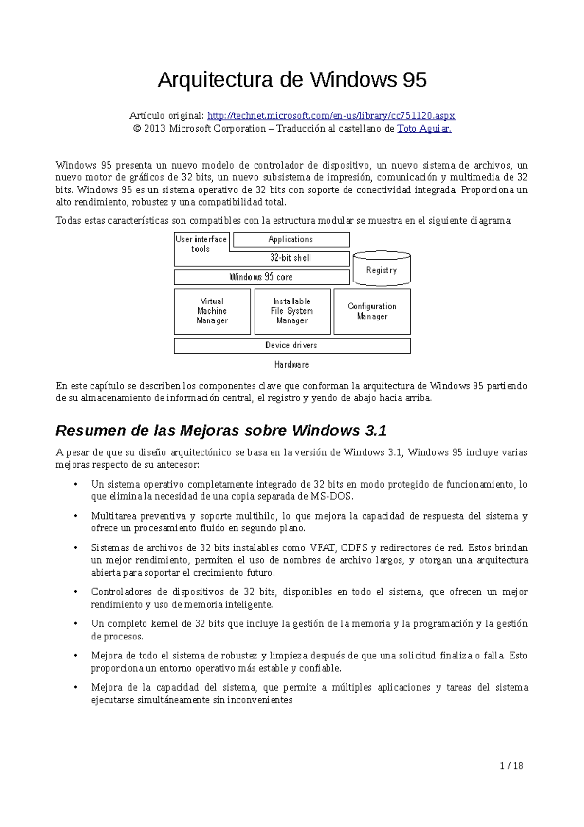 Arquitectura Windows 95 - Arquitectura de Windows 95 original: 2013 ...
