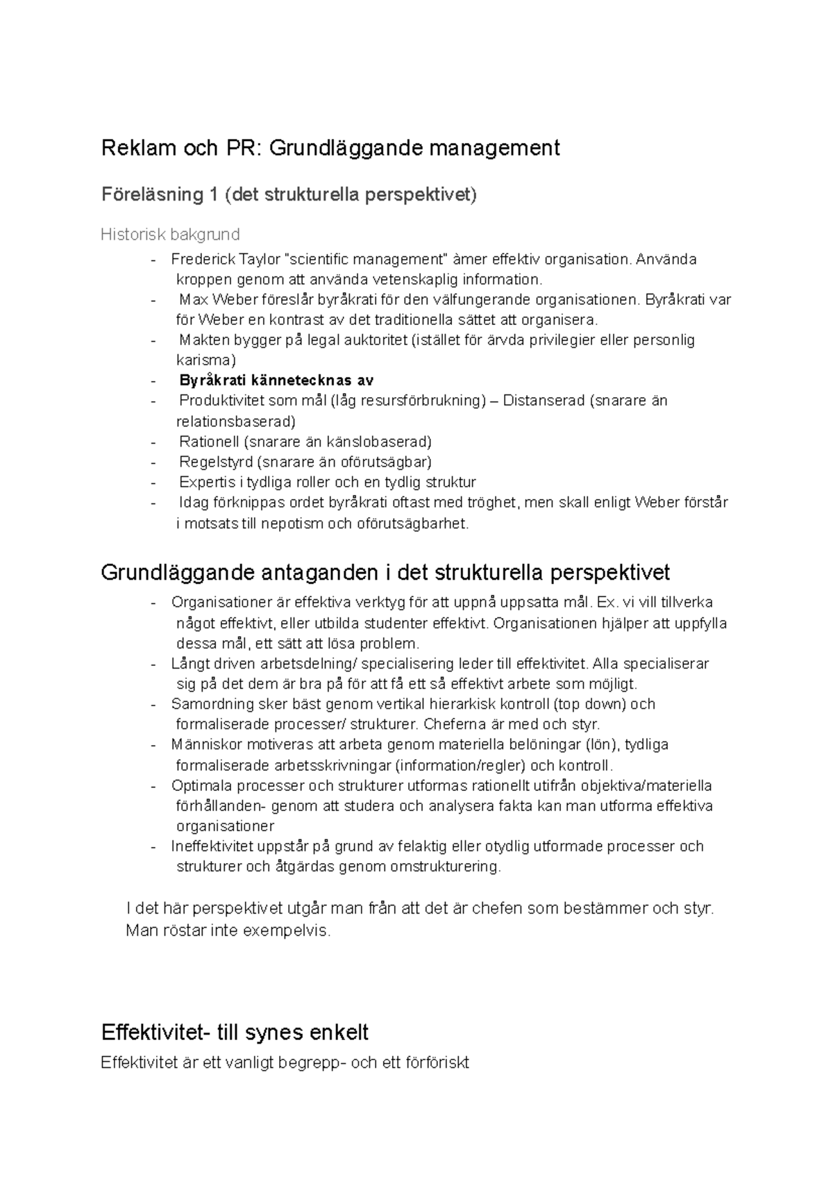 Jättebra anteckning - Kortfattad information om vissa moment i ...