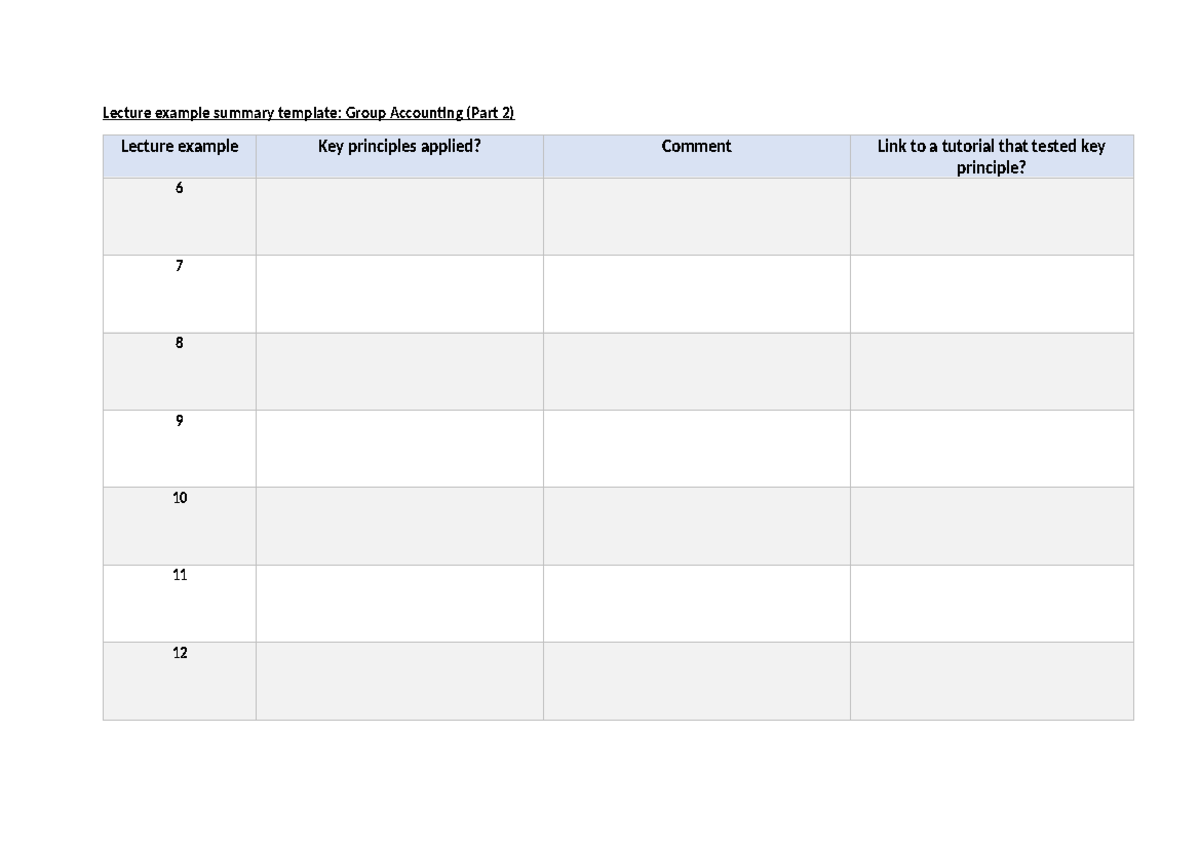 Groups Part 2 lecture example summary template - ACC2012W - Lecture ...
