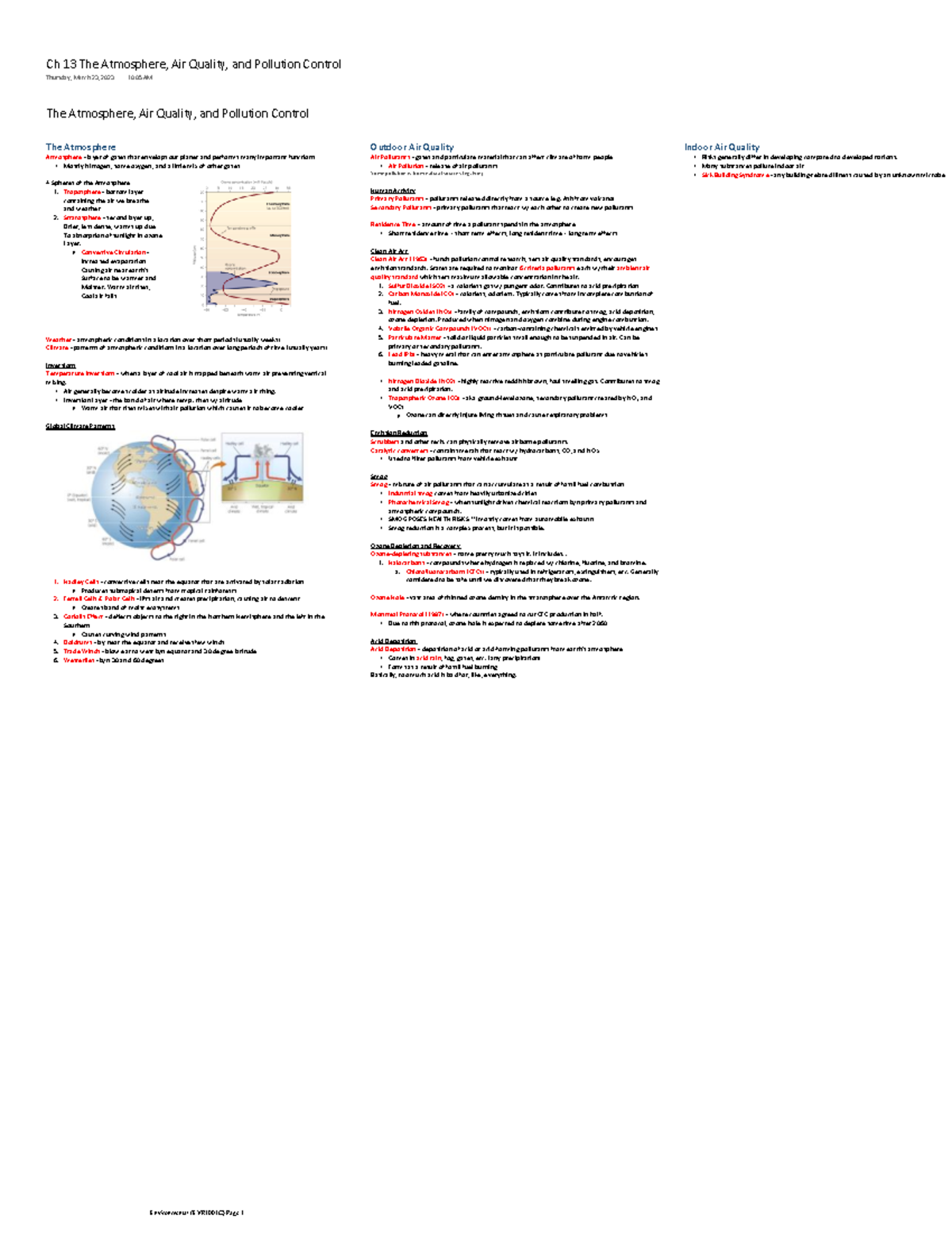 Ch 13 The Atmosphere, Air Quality, and Pollution Control - The ...
