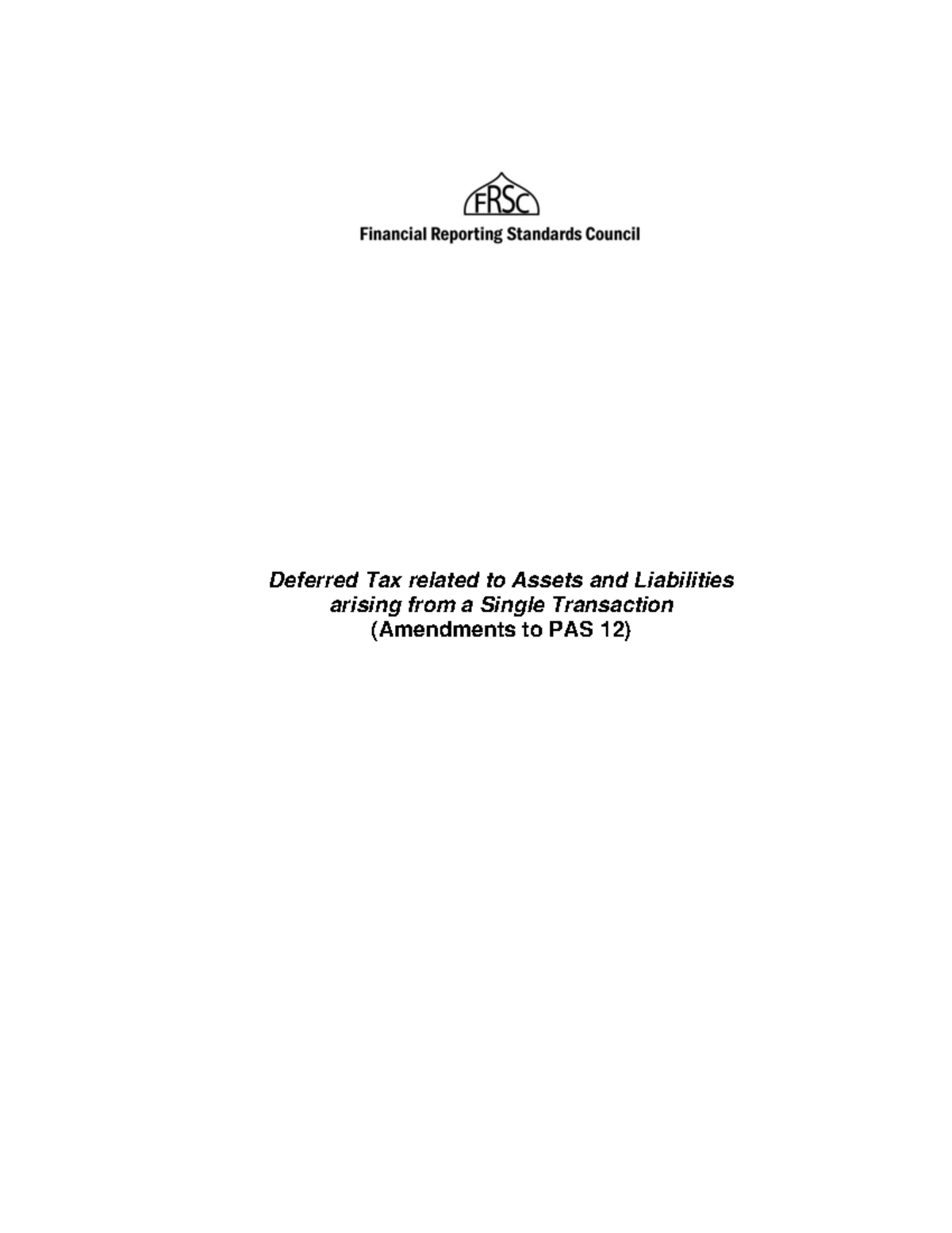 Amendments to PAS 12 Preface - Deferred Tax related to Assets and ...