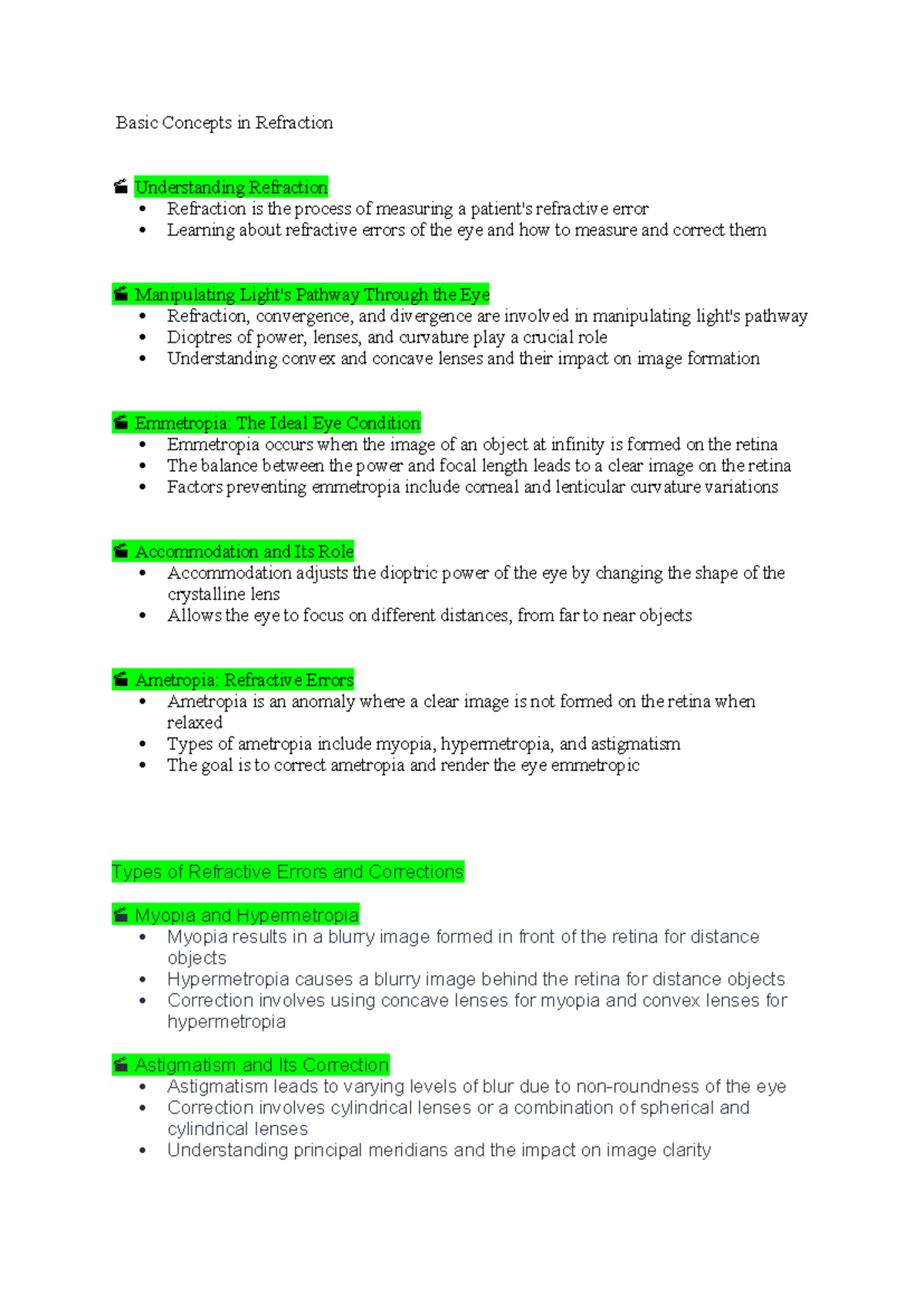 Basic Concepts in Refraction - Studocu