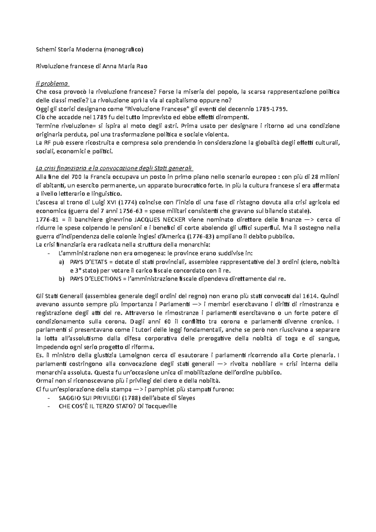 Schemi storia moderna RF - Schemi Storia Moderna (monograico ...