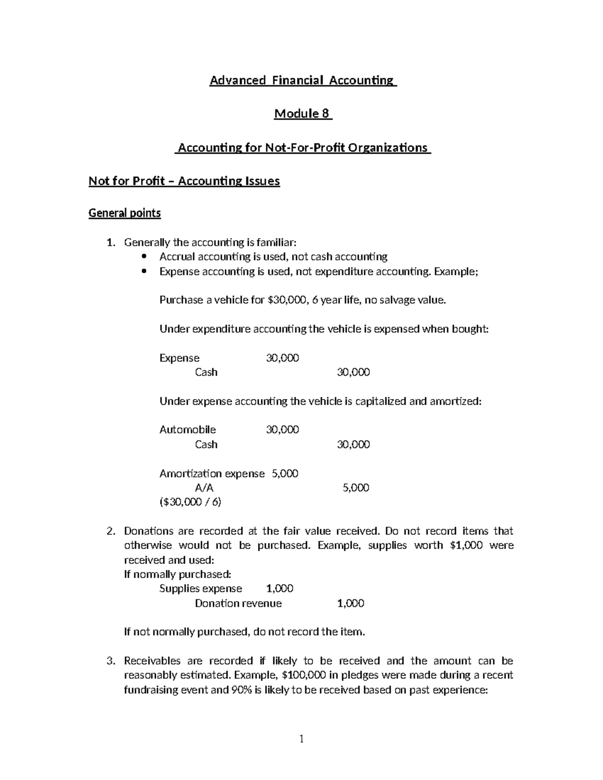 ACCT301 Module 8 Notes Jan 2011 - Advanced Financial Accounting Module ...