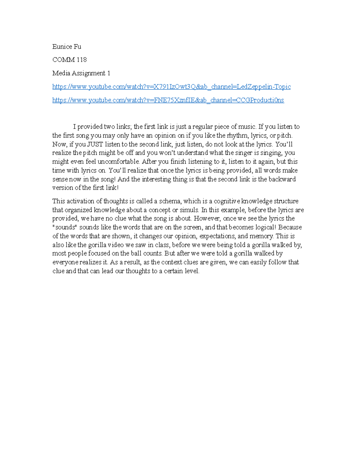 Media Assignment 1 - Related a video source of your choice to the class ...