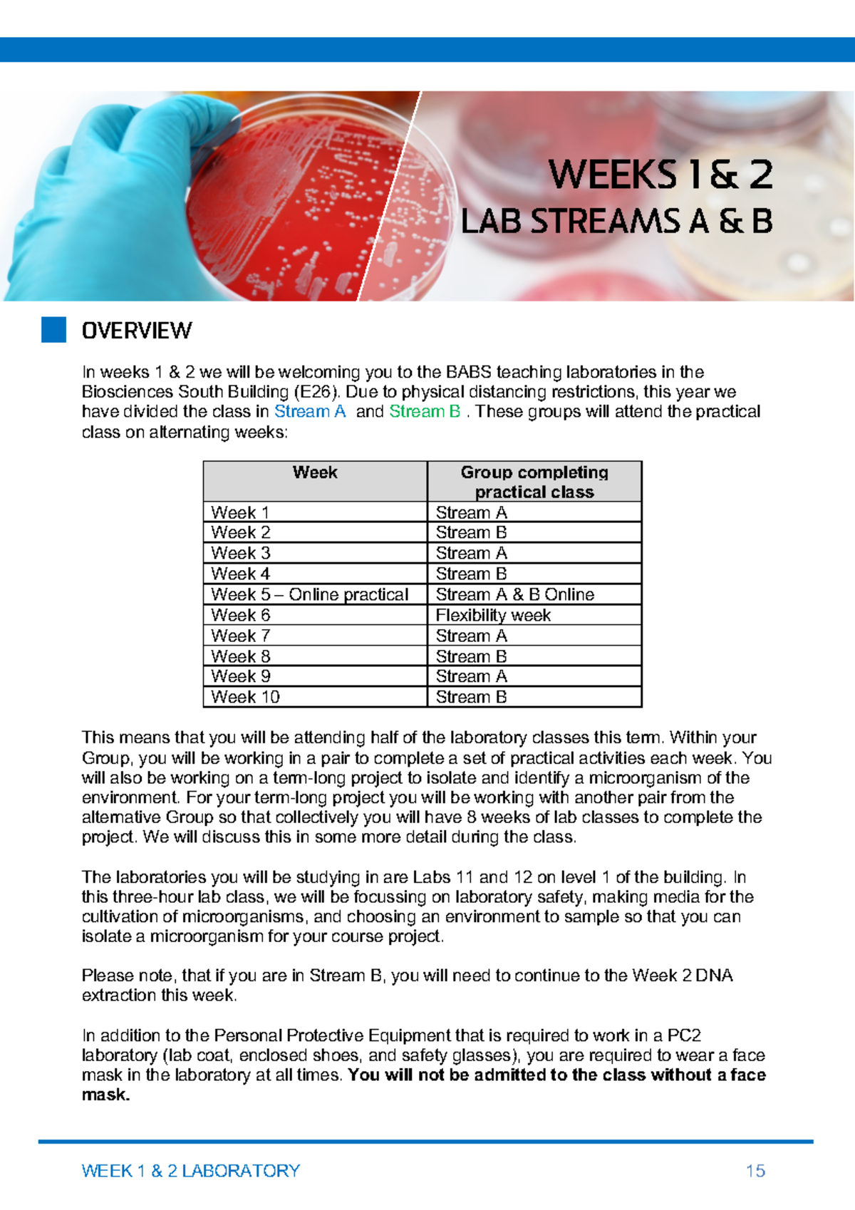 Week 1 Lab Manual Term 1 2021 - WEEKS 1 & 2 LAB STREAMS A & B OVERVIEW ...