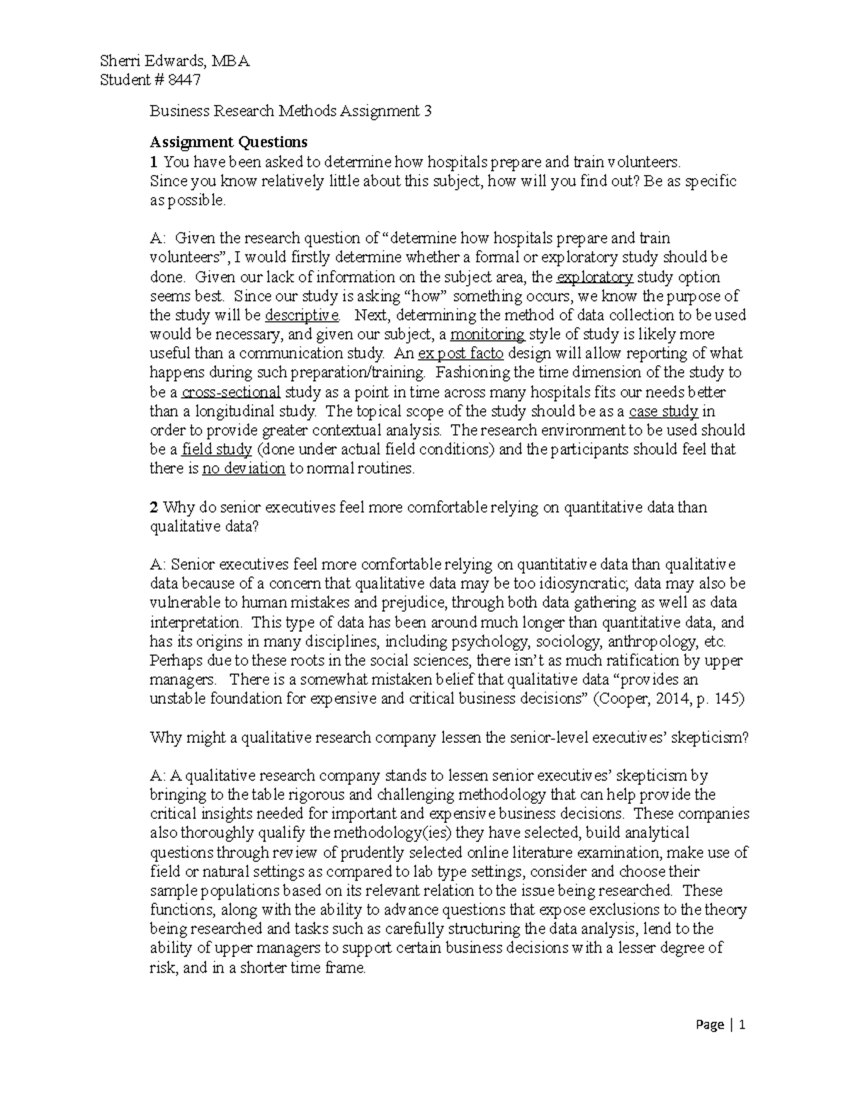 Sherri Edwards, Bus Research Assignment 3 - Student # 8447 Business ...