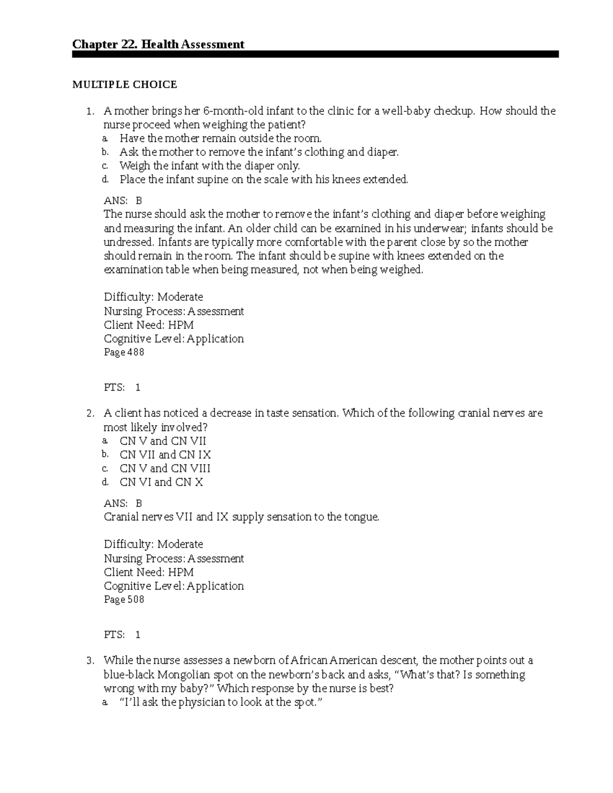 Rtf - Test practice - Chapter 22. Health Assessment MULTIPLE CHOICE 1 ...