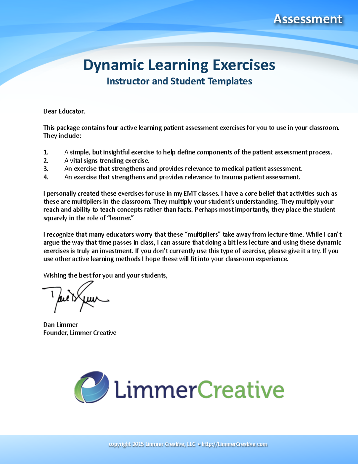 Limmer Learning Exercises Patient Assessment - for the EMS Classroom ...