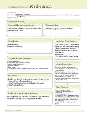 Medication - Glyburide - ACTIVE LEARNING TEMPLATES THERAPEUTIC ...