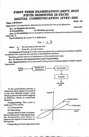 DC LINE CODE AND Sampling Theorem - Digital Communication - Studocu