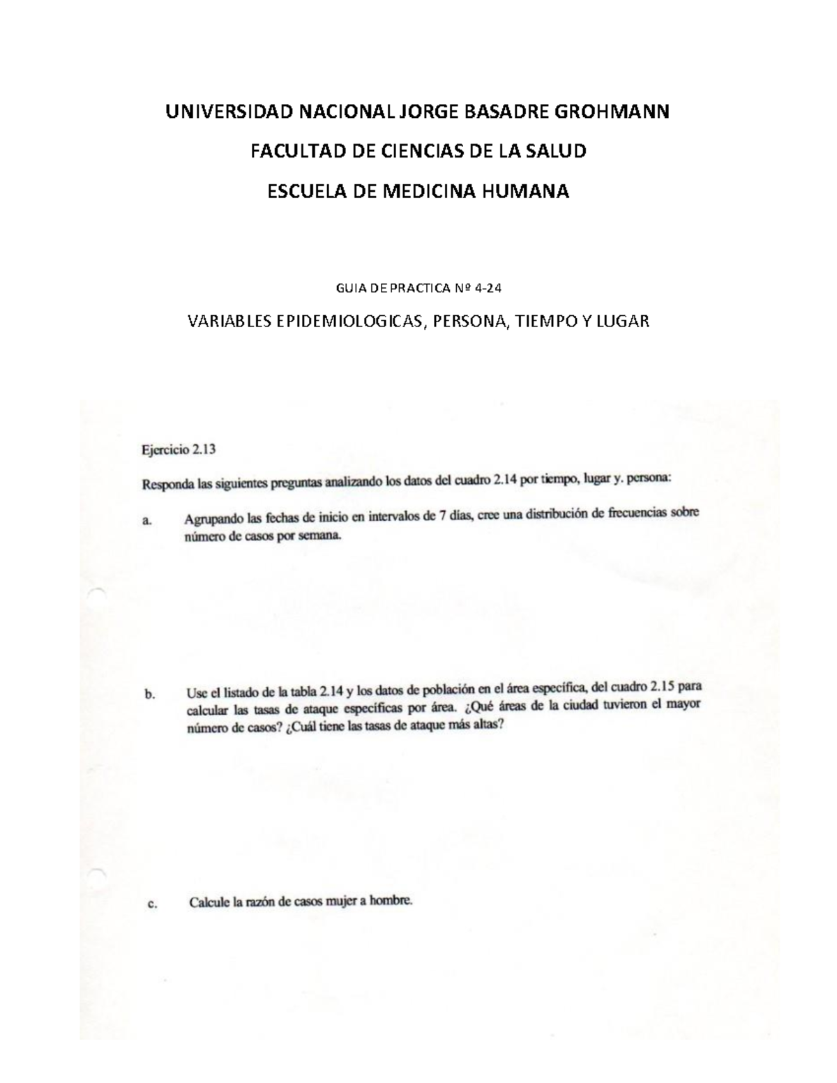 Practica 4 Variables Epidemiologicas - Epidemiología - UNIVERSIDAD ...