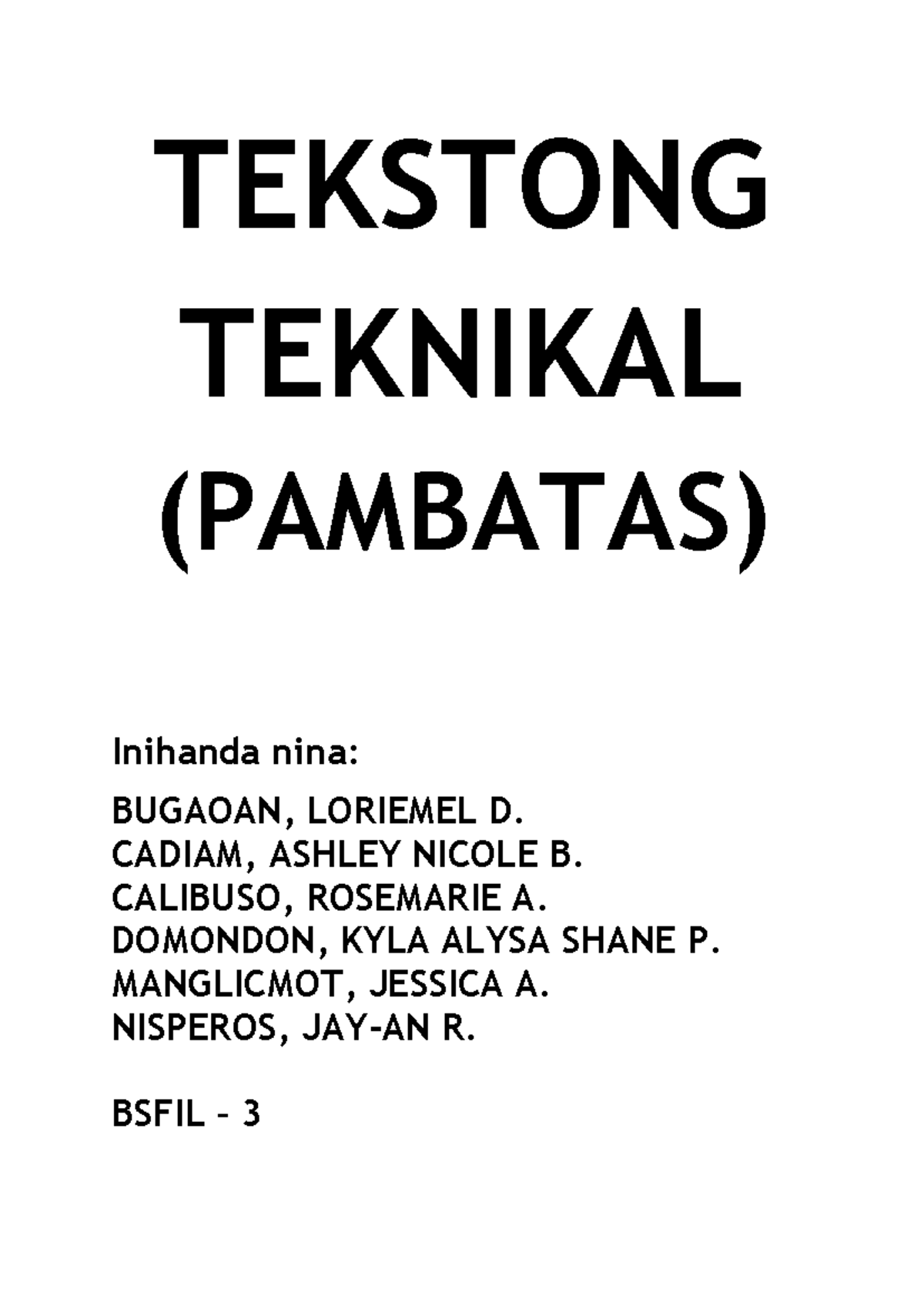 Teknikal 105617 - Summary Introduksiyon sa Pamamahayag - TEKSTONG ...