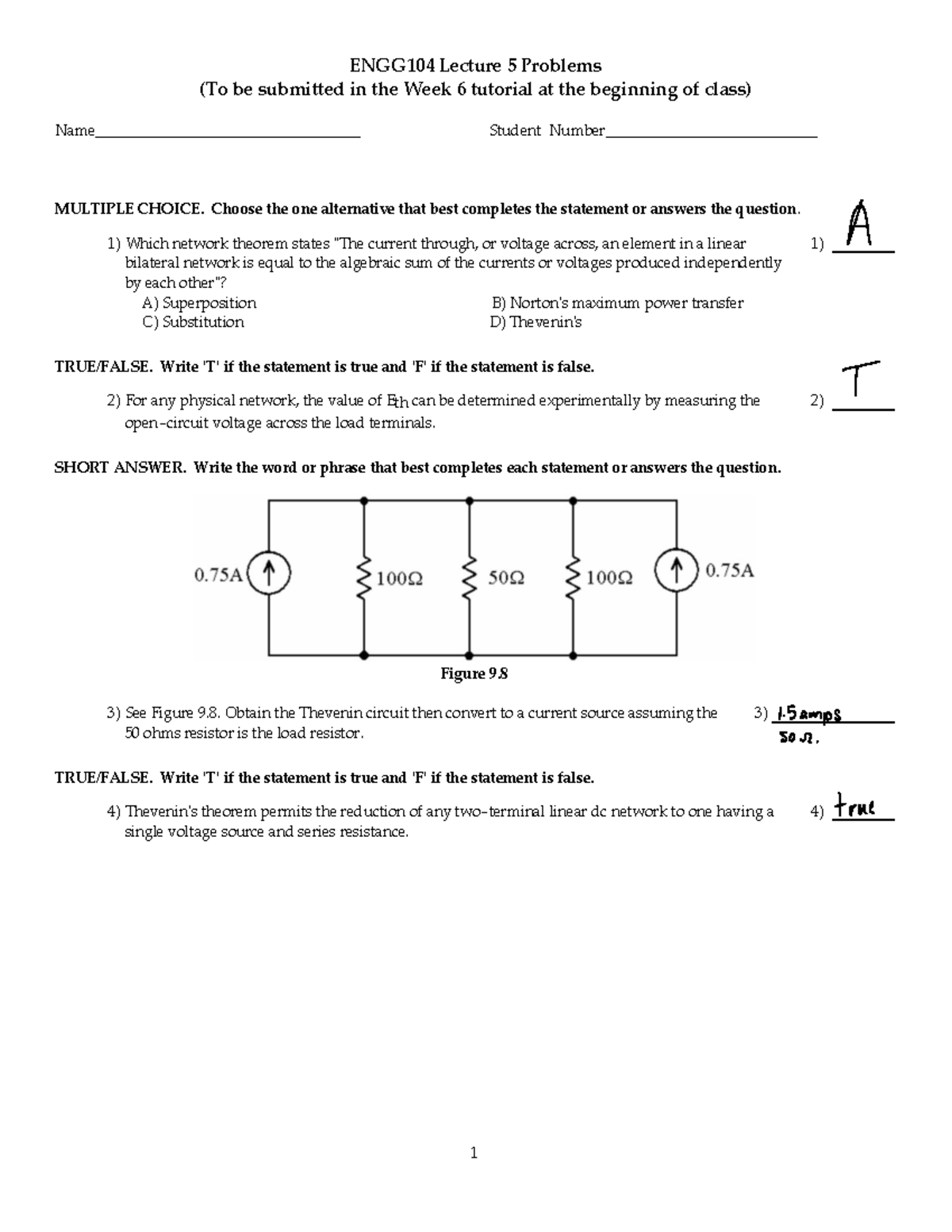ENGG104 Tut5 sol - Tutorial documents - ####### ENGG104 Lecture 5 ...