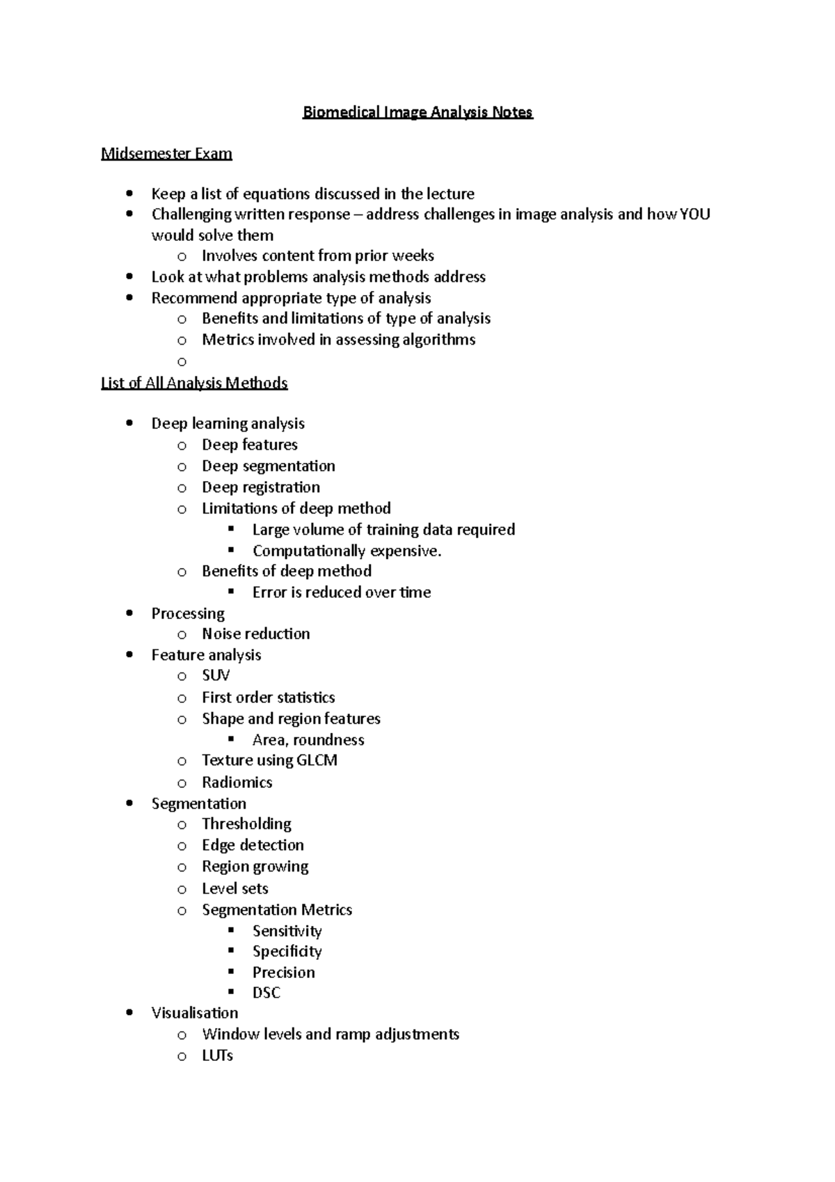 Biomedical Image Analysis Notes - Biomedical Image Analysis Notes ...