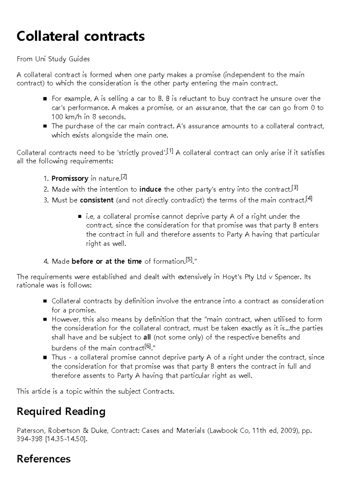Collateral contracts - Uni Study Guides - Collateral contracts From Uni ...
