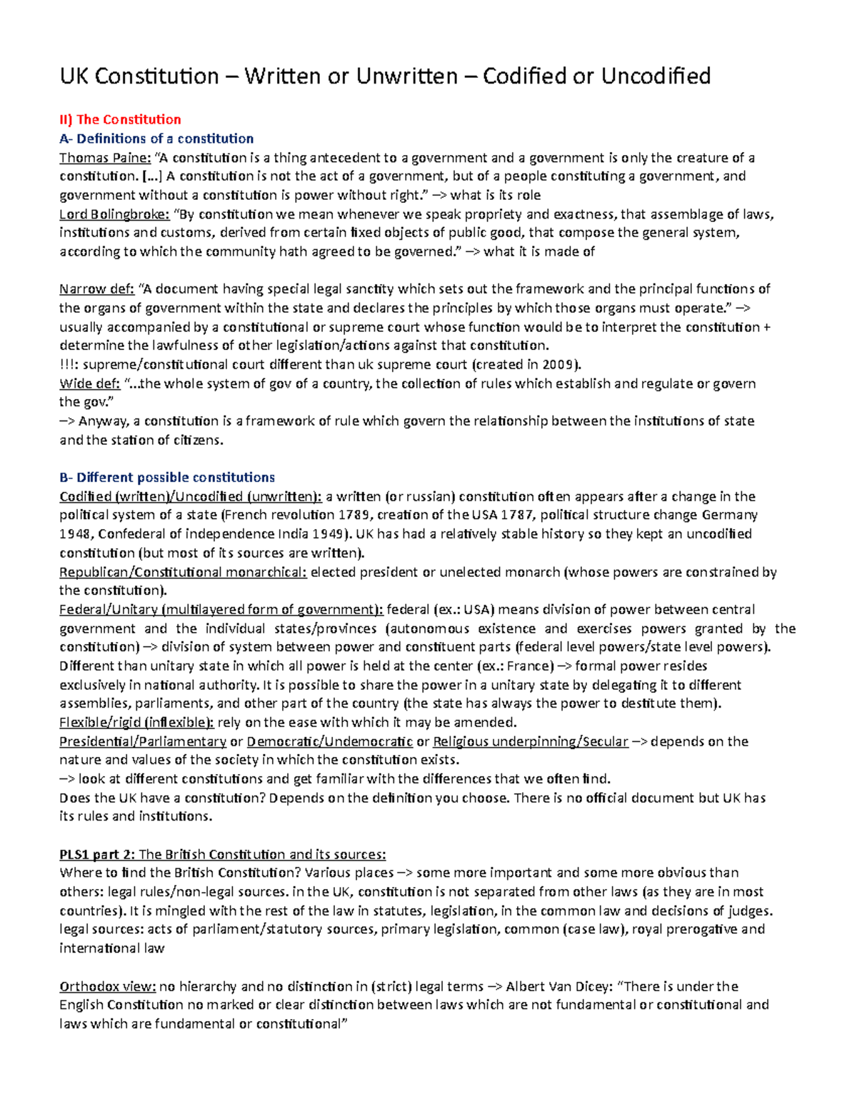 UK Constitution-written or unwritten-codified or uncodified revision ...