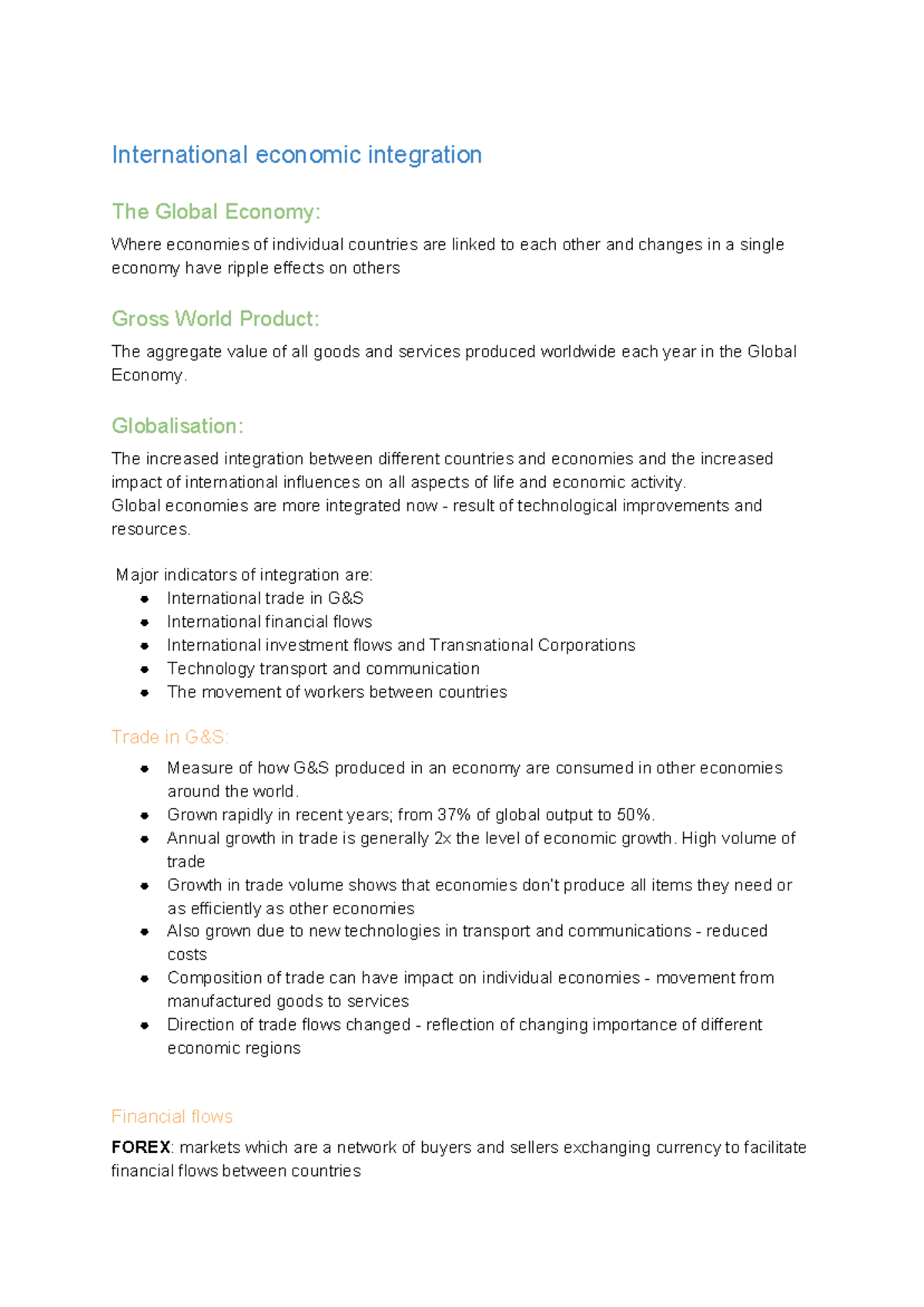 Economics - Topic 1 Comprehensive analysis of basic terms ...