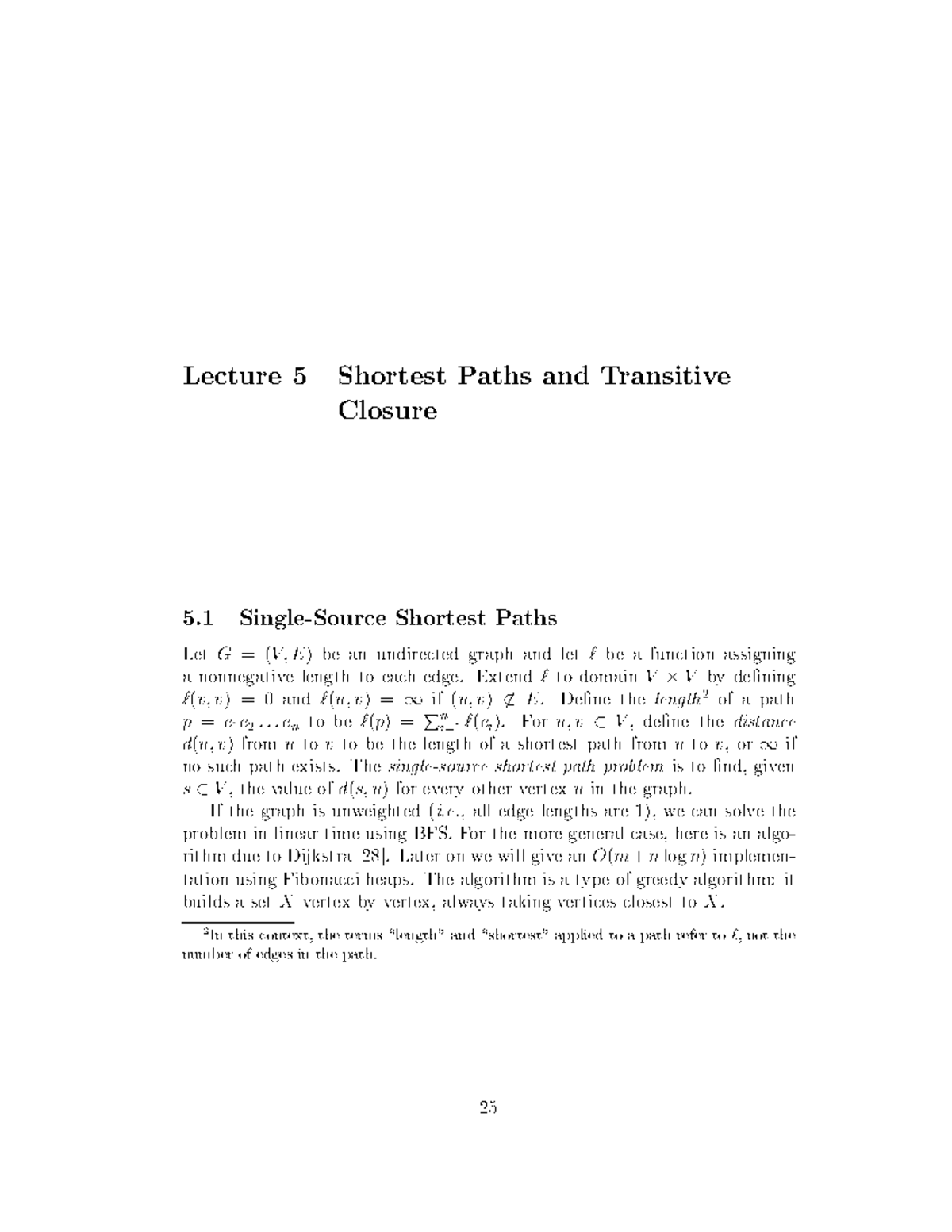 Dijkstra Trans - Lecture Shortest Paths and Transitive Closure Single ...