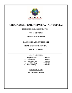 Computing theory printable - 1 | P a g e SHAHIRYAR SALEEM TP 2 | P a g e SHAHIRYAR SALEEM TP 4 ...