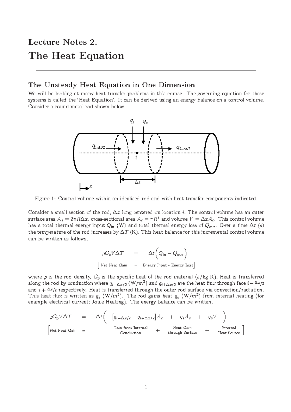 Lecture 2 Notes On The Heat Equation Lecture Notes 2 The Heat